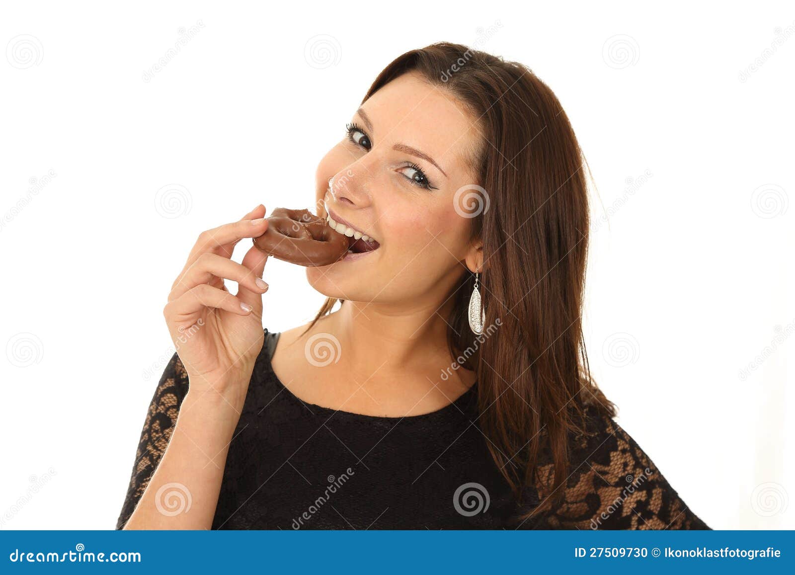 Beautiful Lady Eating Ginger Bread Stock Photo - Image of cake, cookie ...