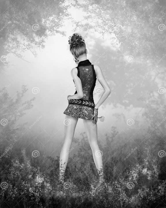 Beautiful Lady In The Garden Stock Illustration Illustration Of Girl Beautiful 8718364