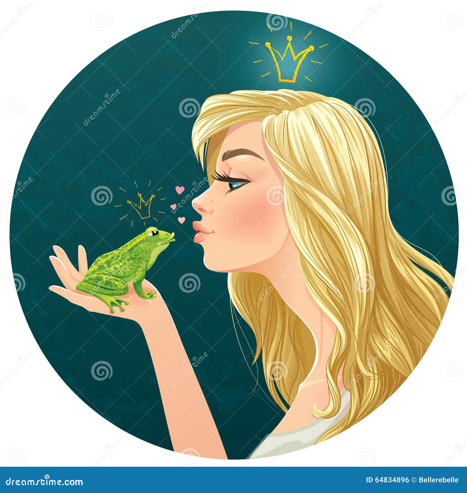 Guy Kisses Frog Princess With Crown On Head, Wishing That Animal Turned ...