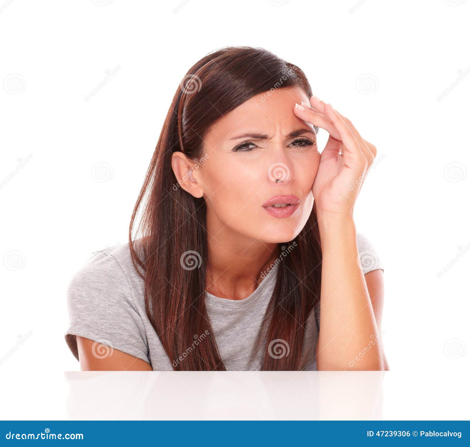 Beautiful Lady Looking Intensely Front View Stock Photo - Image of ...