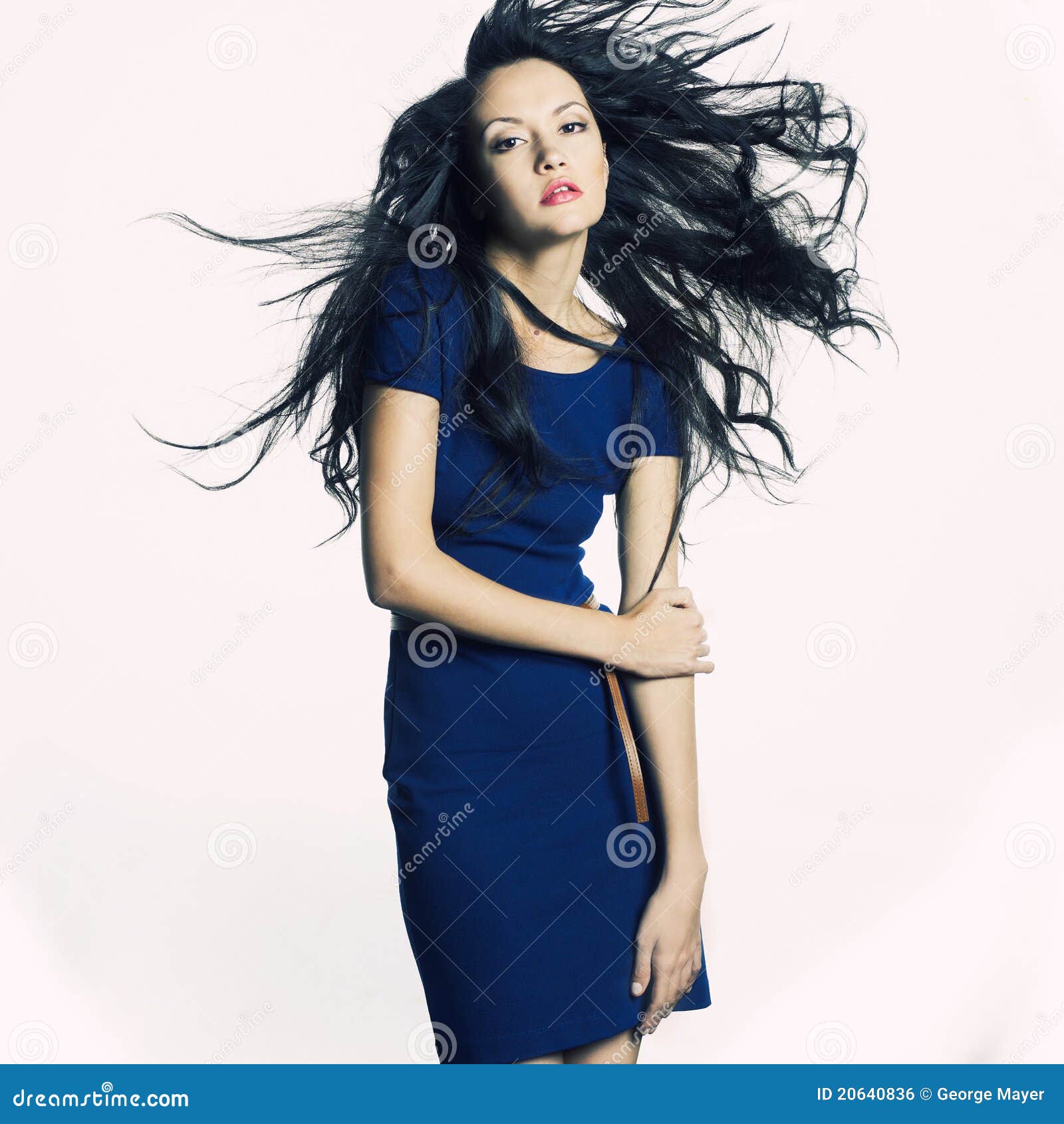 Beautiful Lady with Magnificent Dark Hair Stock Photo - Image of ...