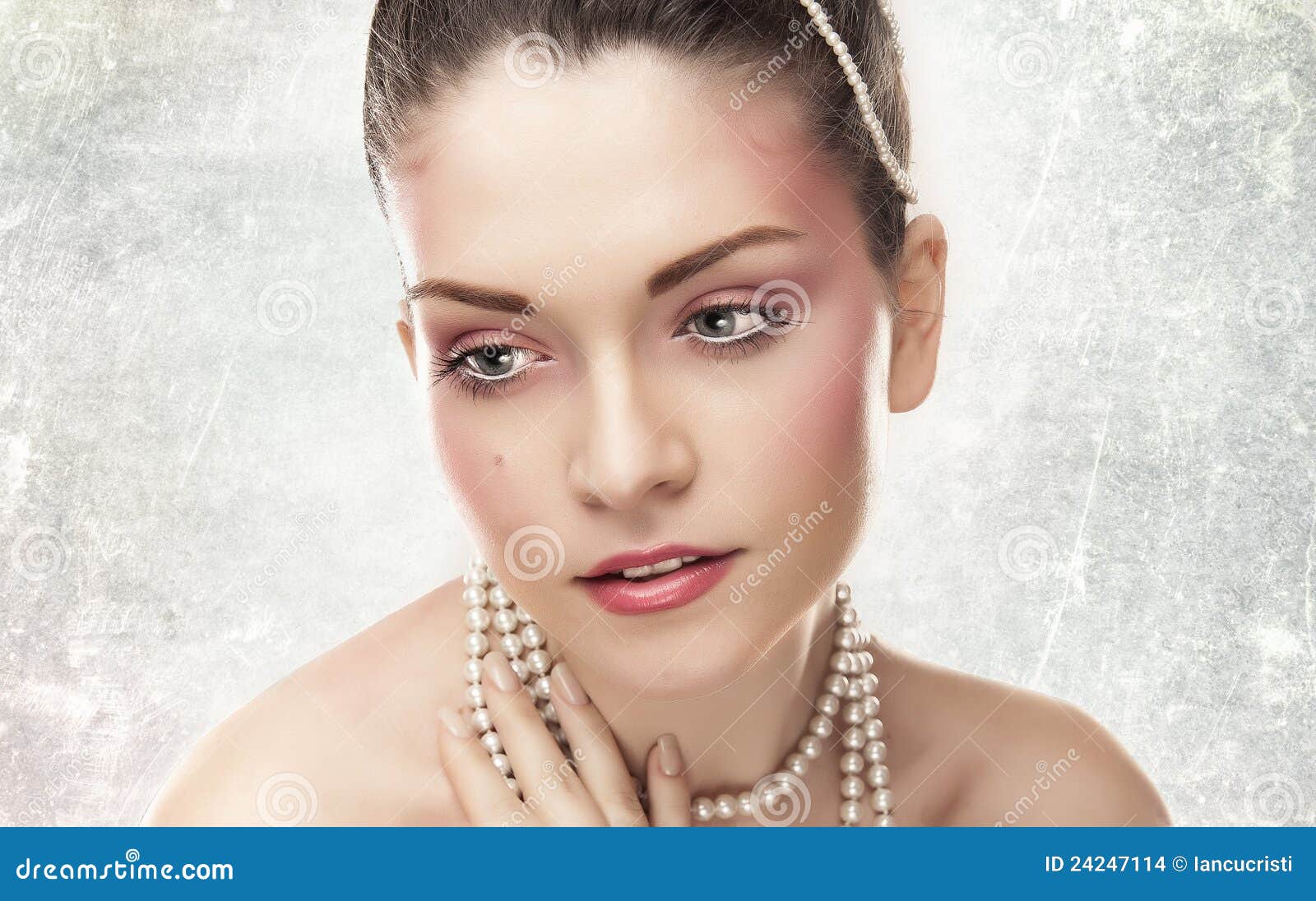 Beautiful Lady with Makeup in Studio Stock Photo - Image of gloves ...