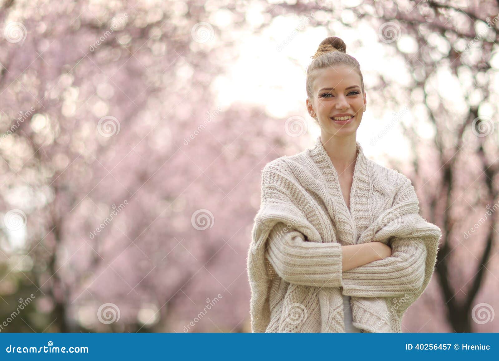 Beautiful Lady in the Park in Spring Time Stock Image - Image of cute ...