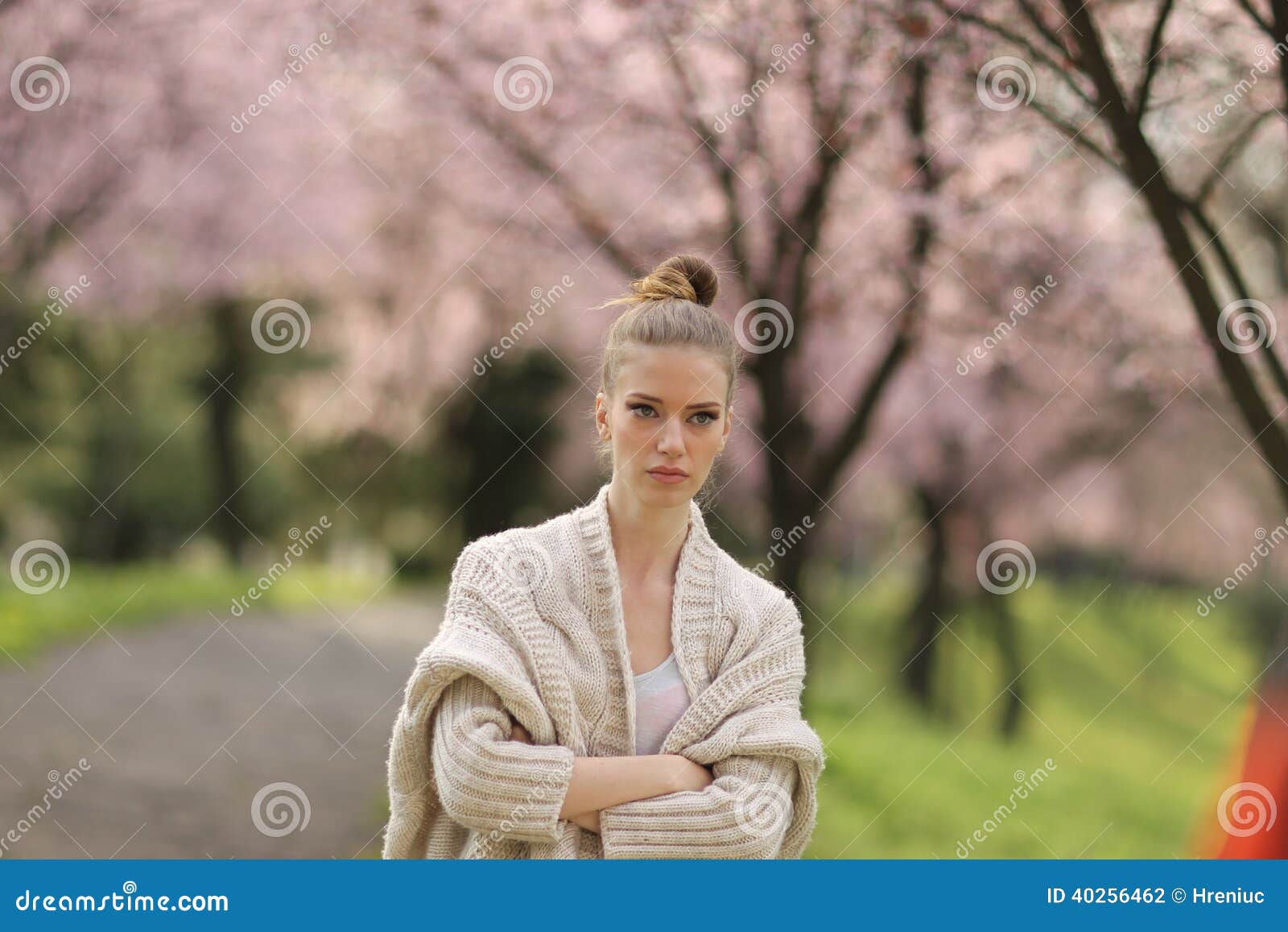 Beautiful Lady in the Park in Spring Time Stock Photo - Image of girl ...