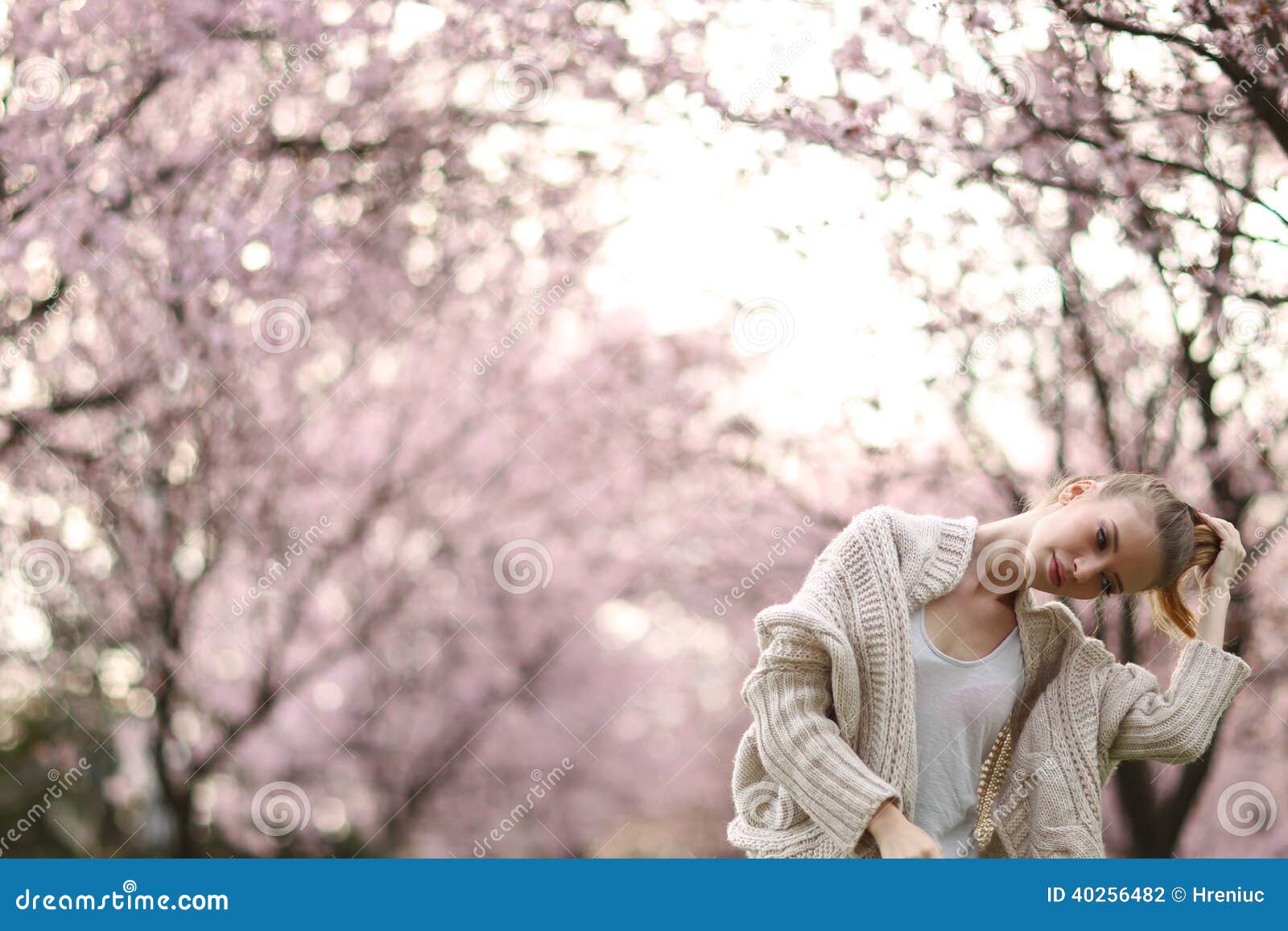 Beautiful Lady in the Park in Spring Time Stock Photo - Image of adult ...