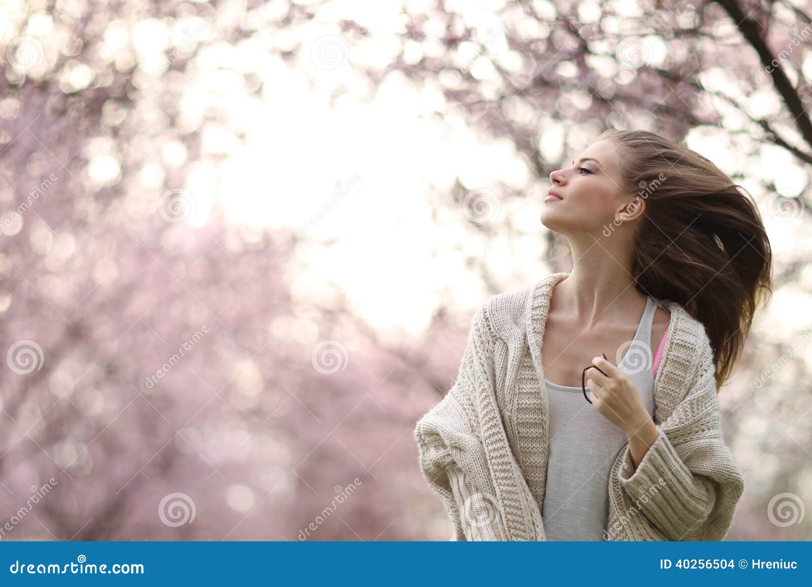 Beautiful Lady in the Park in Spring Time Stock Photo - Image of people ...