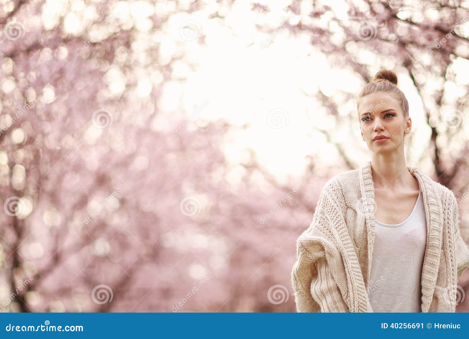 Beautiful Lady in the Park in Spring Time Stock Image - Image of model ...