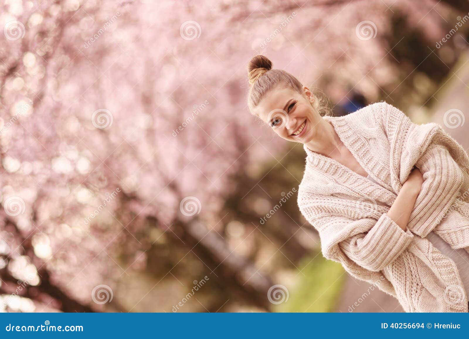 Beautiful Lady in the Park in Spring Time Stock Photo - Image of ...