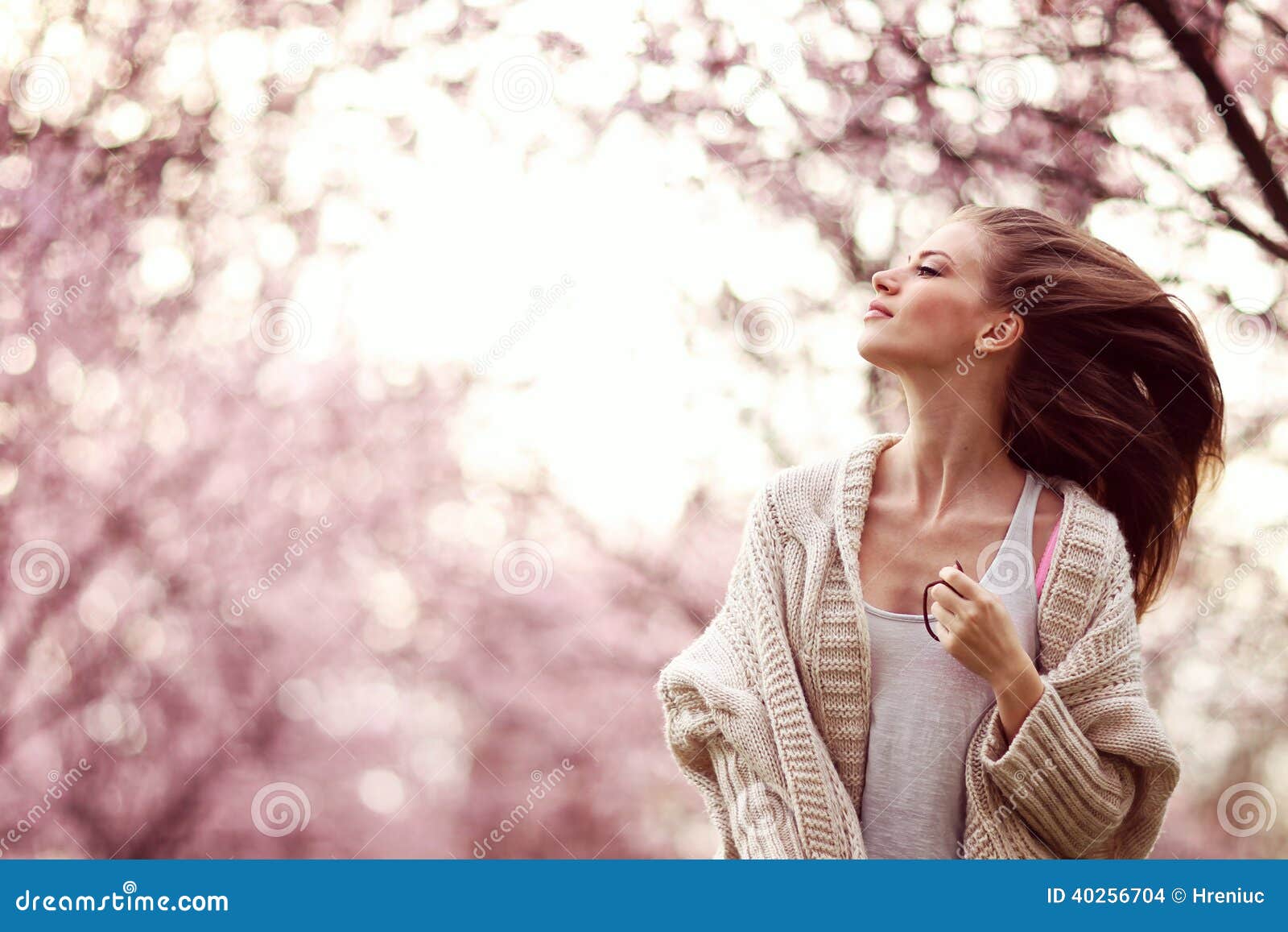 Beautiful Lady in the Park in Spring Time Stock Photo - Image of girl ...