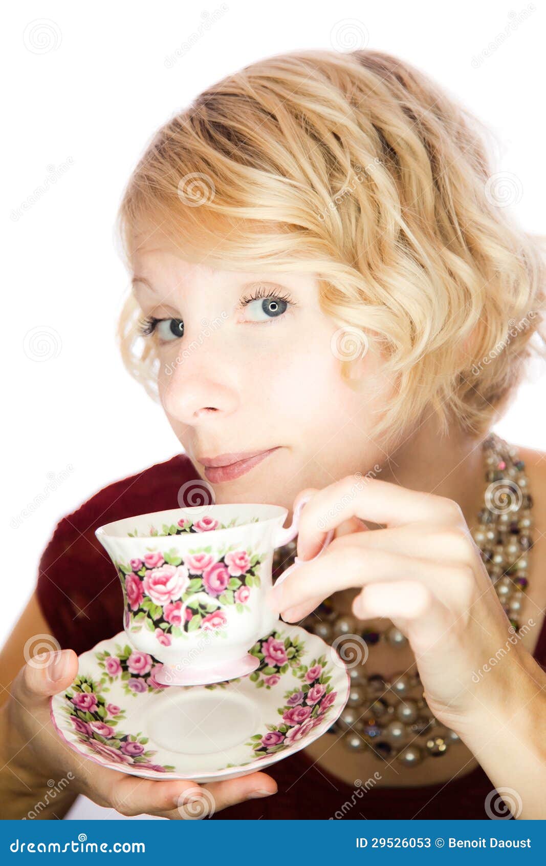 Beautiful Snobbish Lady Holding A Cup Of Tea Stock Photography ...
