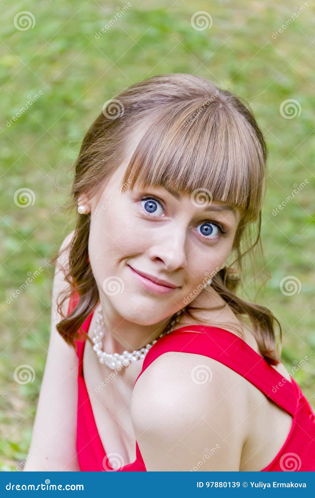 Beautiful lady in red stock image. Image of european - 97880139