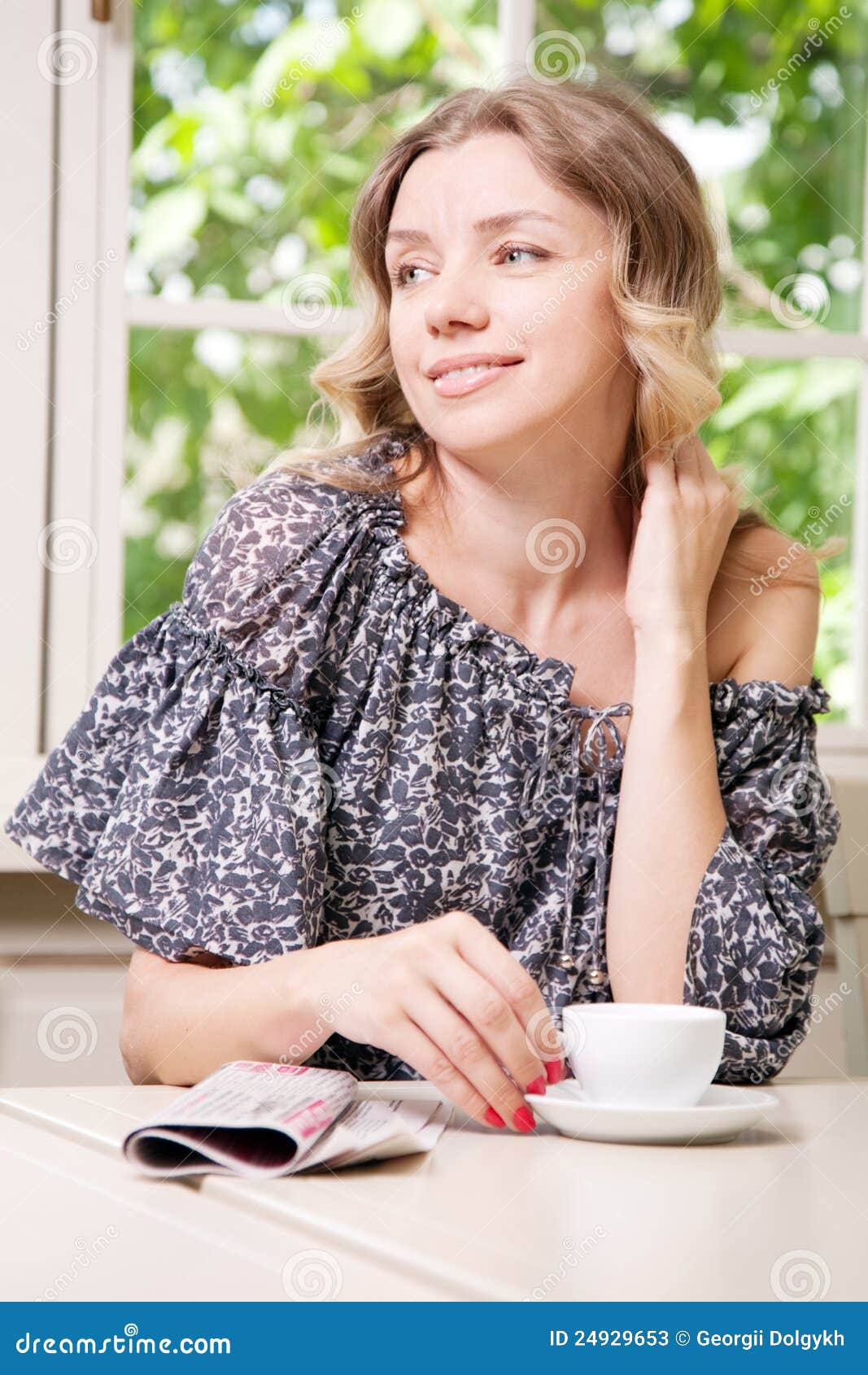 Beautiful Lady in a Restaurant Stock Image - Image of person ...