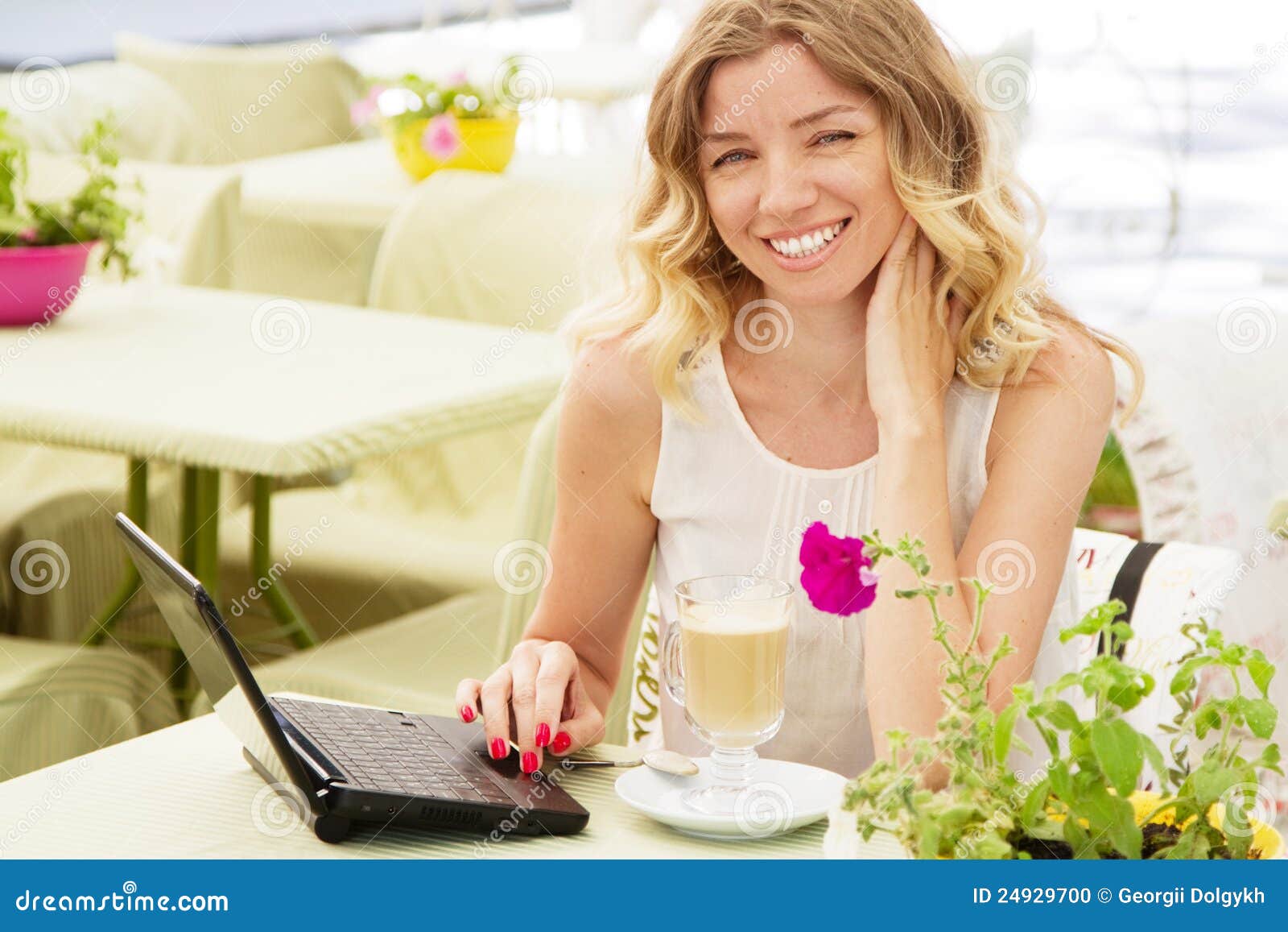 Beautiful Lady in a Restaurant Stock Photo - Image of attractive, blond ...