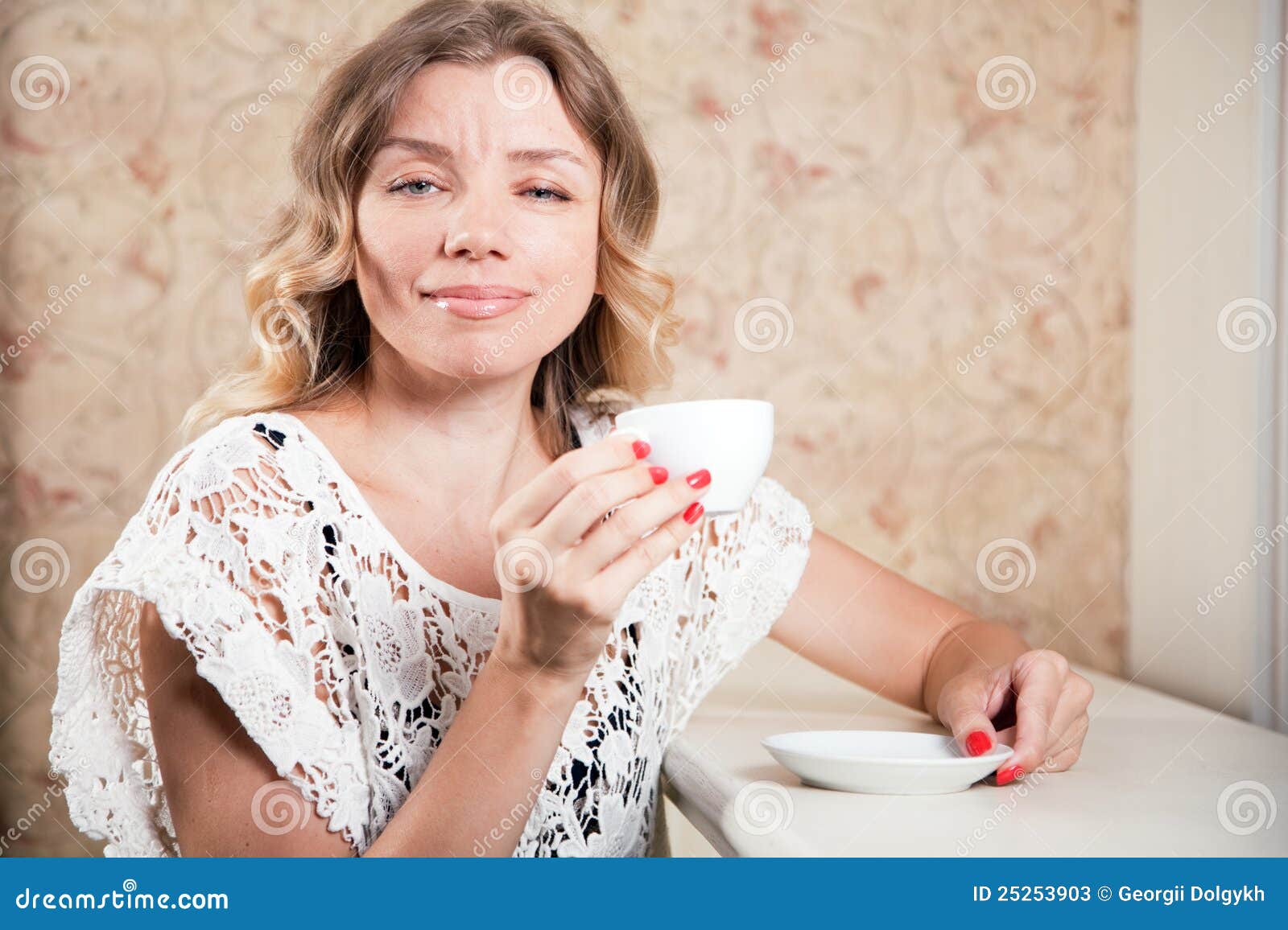 Beautiful Lady in a Restaurant Stock Image - Image of portrait, pretty ...