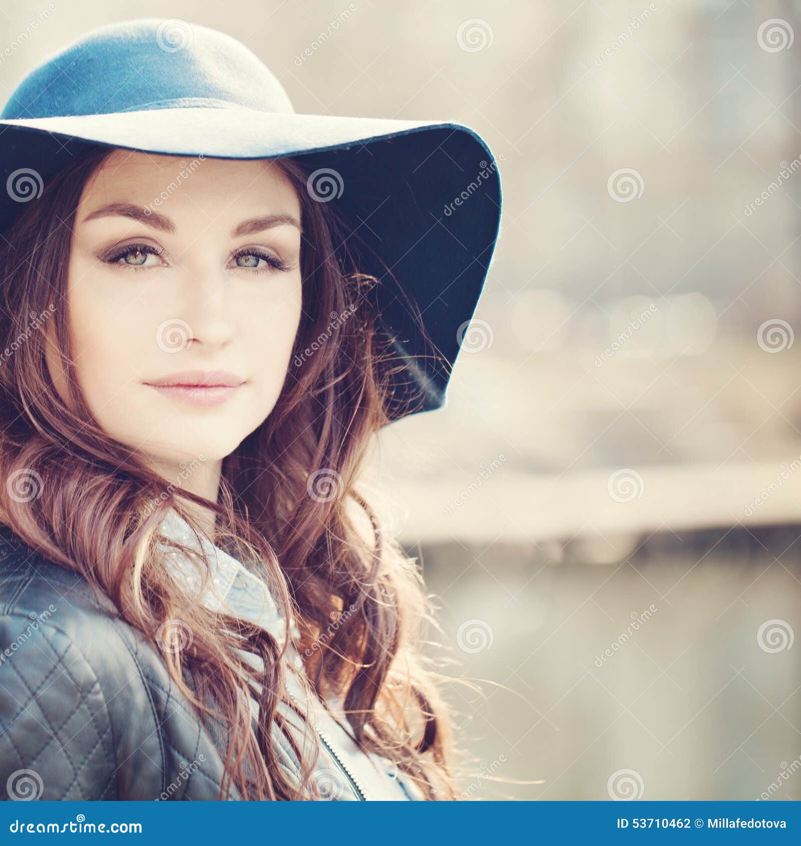 Beautiful Lady on Summer Nature Stock Photo - Image of pretty, happy ...