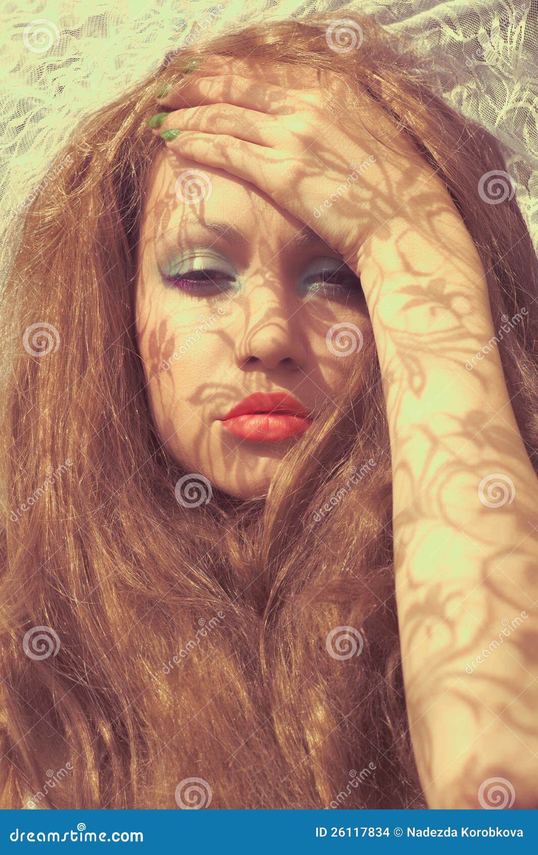 Beautiful Lady and the Sun S Rays Stock Photo - Image of lips, fashion ...