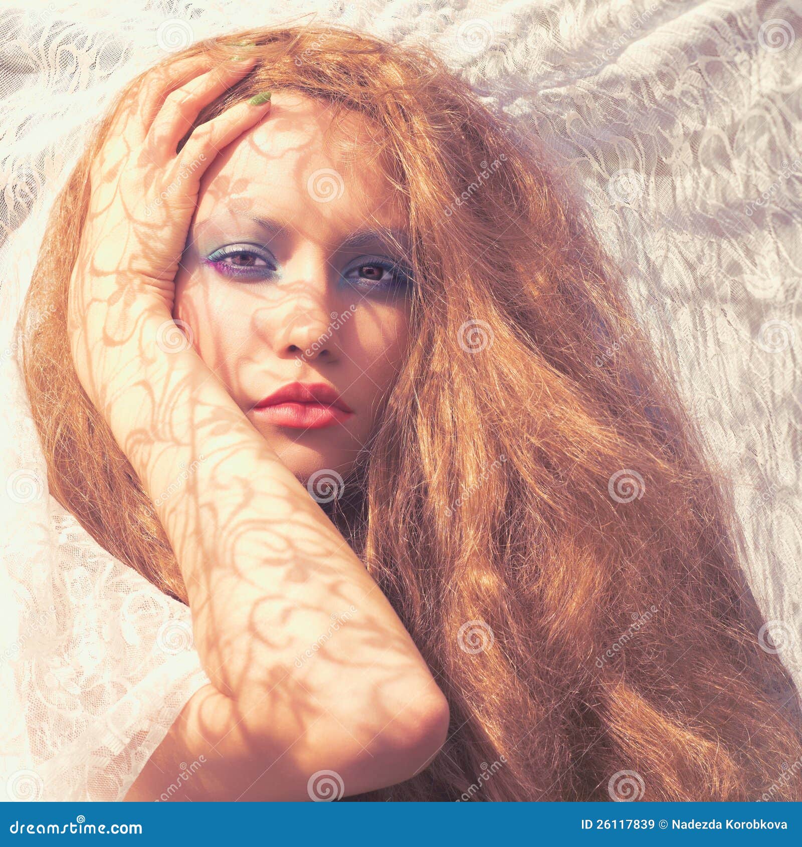 Beautiful Lady and the Sun S Rays Stock Image - Image of face, eyes ...