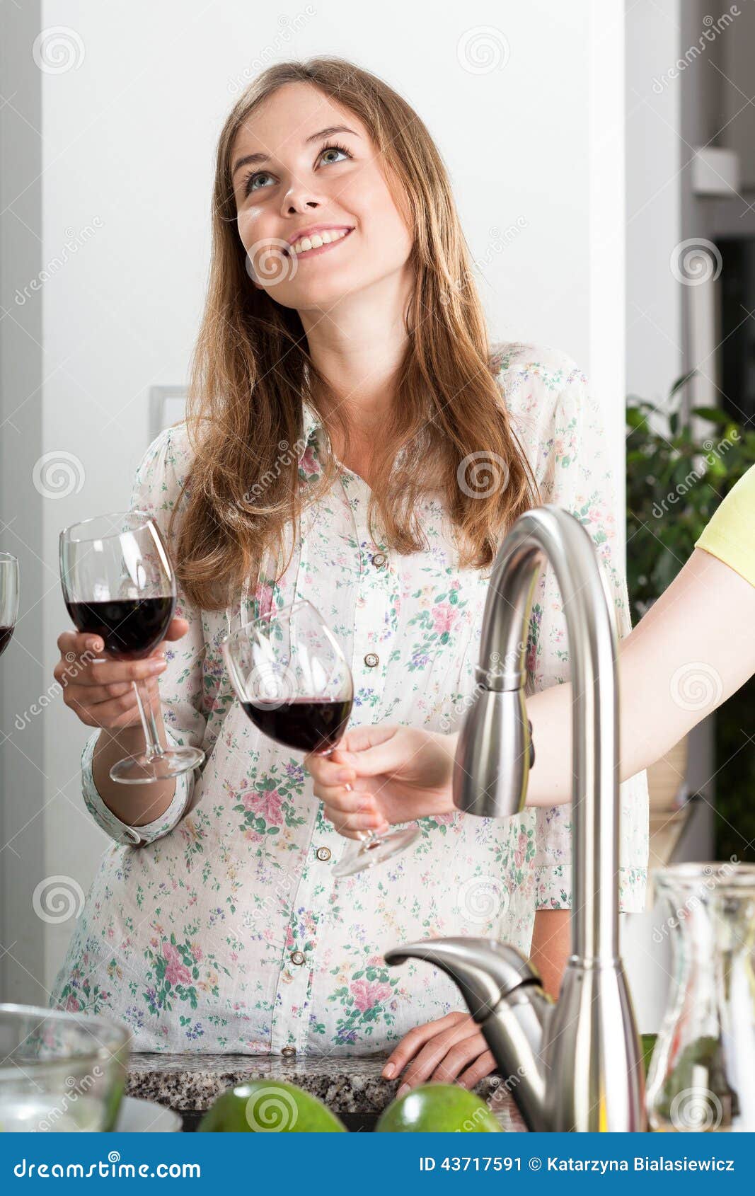 Beautiful Lady during Toasting Kitchen Party Stock Image - Image of ...