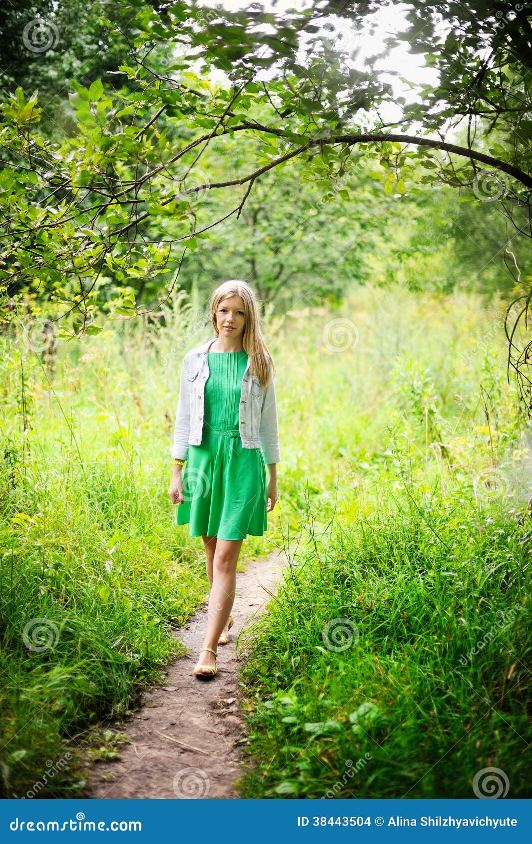 Beautiful Lady in a Wild Forest Stock Photo - Image of person, green ...