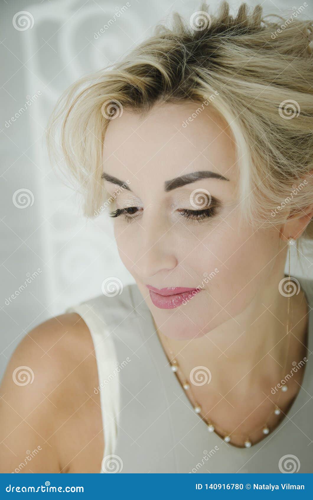 A Beautiful Lady of 40 Years, Portrait Stock Photo - Image of blonde ...
