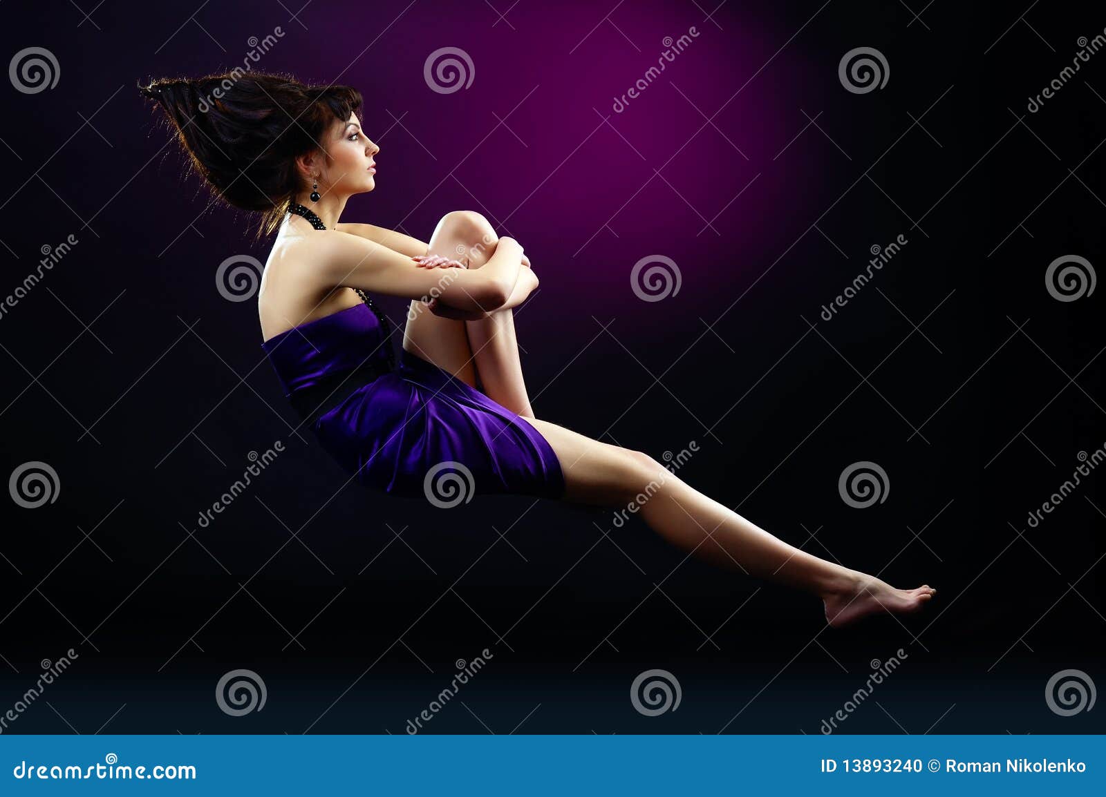 Beautiful Lady and Zero Gravity Stock Photo - Image of adult, legs ...