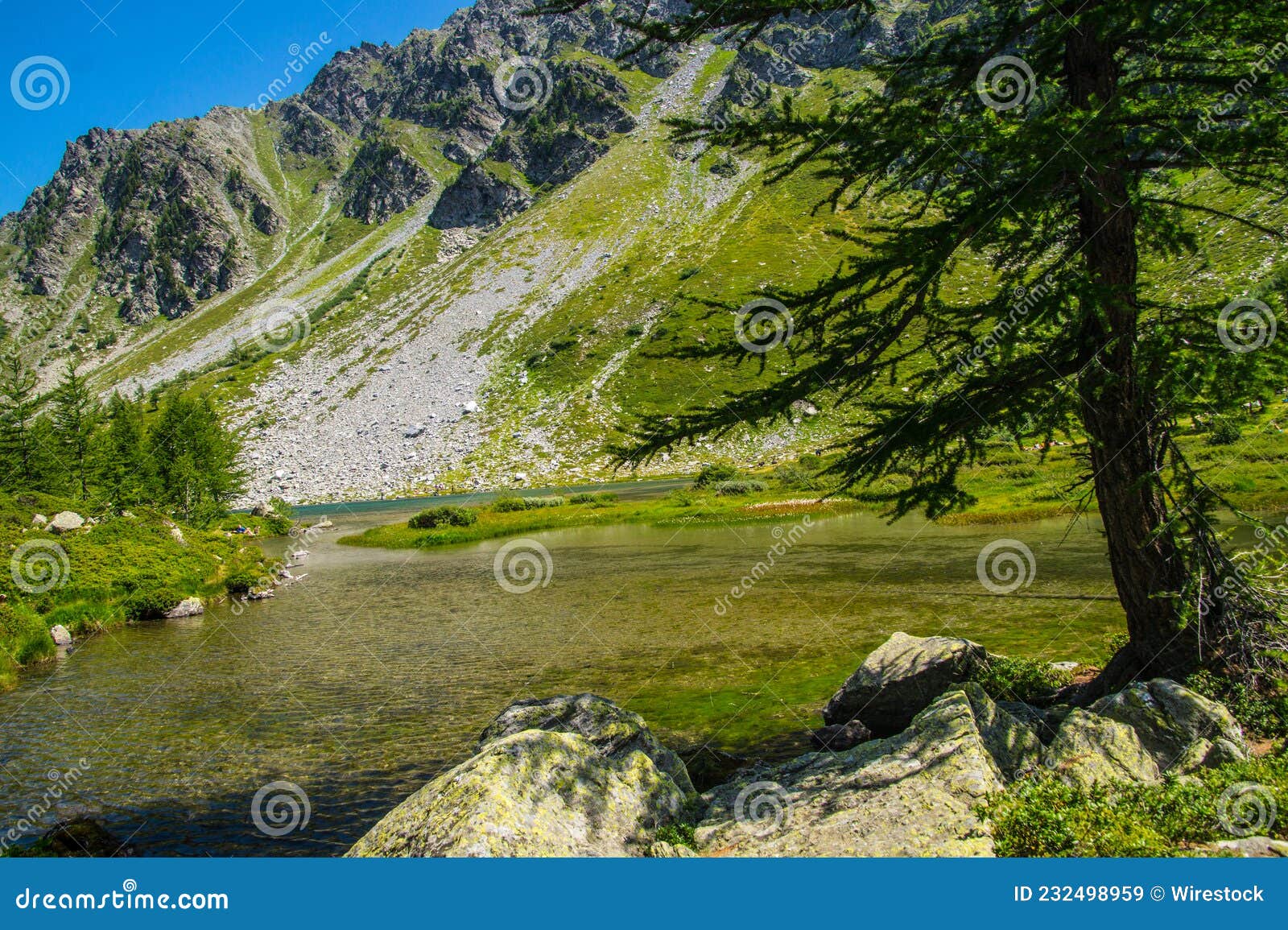Beautiful Lake of Arpy in Val Aoste in Italy Stock Image - Image of ...