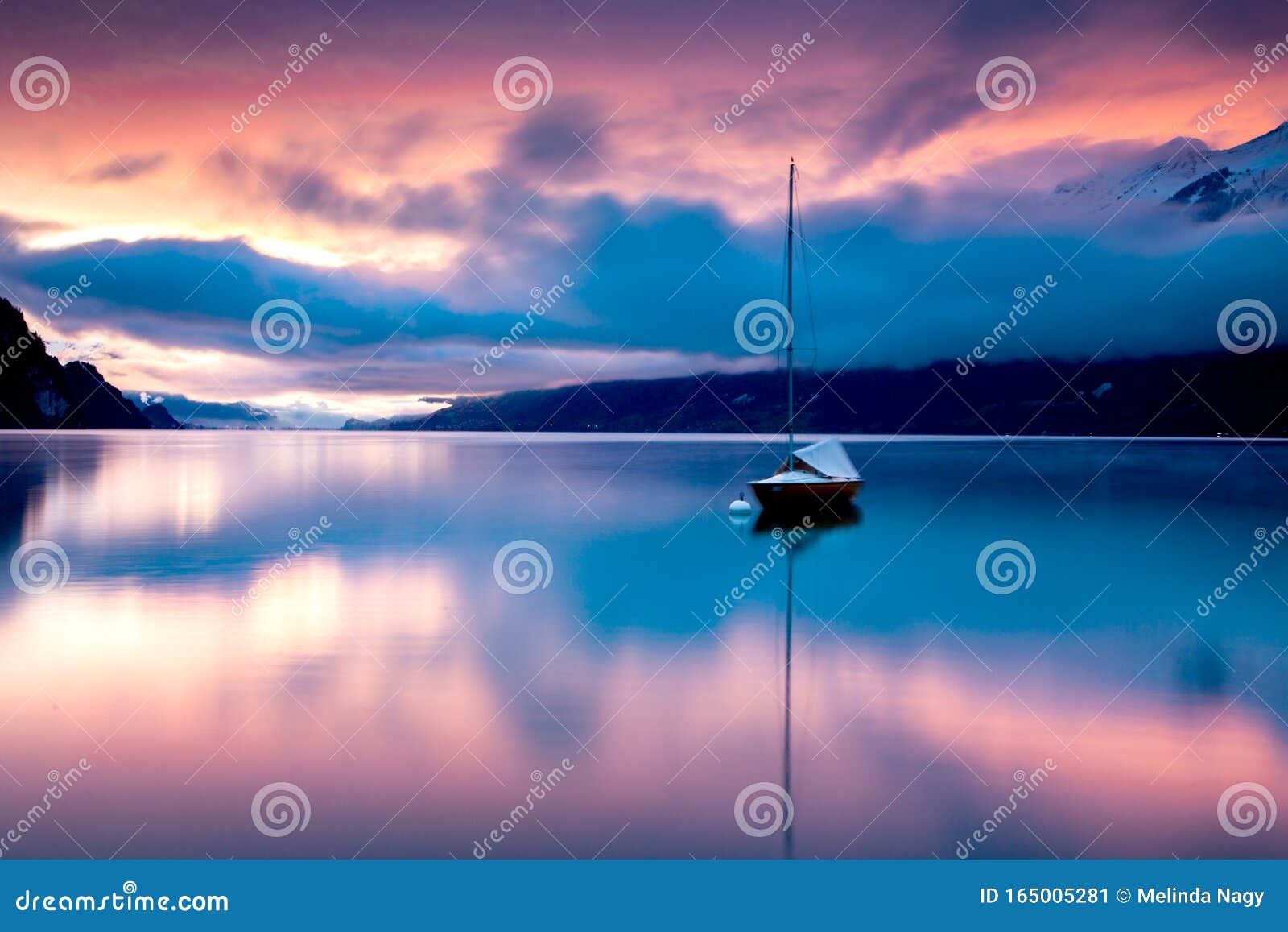Beautiful Lake Brienz at Sunset Switzerland Stock Image - Image of ...