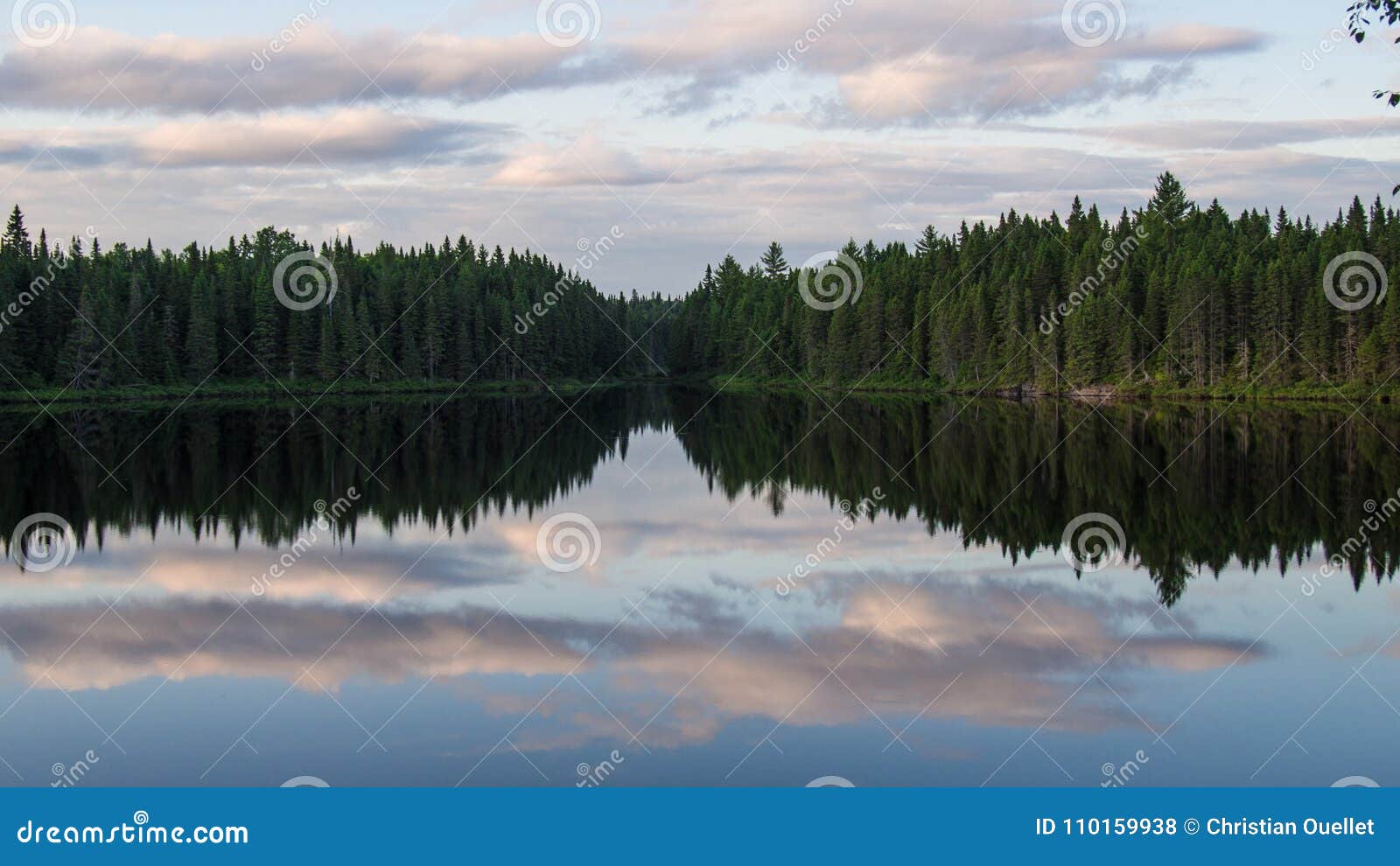 Lake & Forest Landscape in Quebec, Canada Stock Photo - Image of grass ...