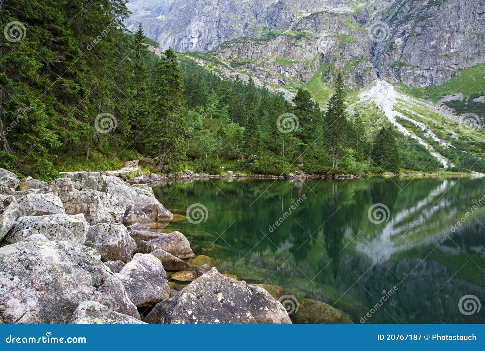 Beautiful Lake and Mountain View, Tatry Poland Stock Image - Image of ...