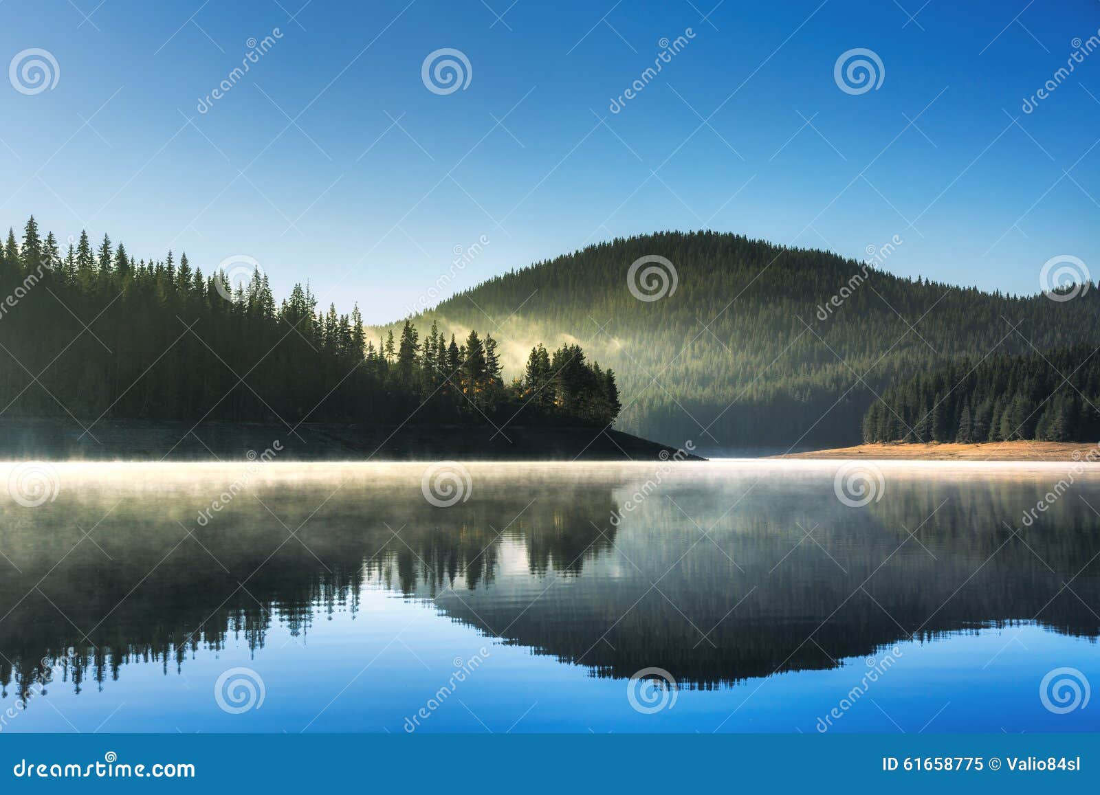 Beautiful Lake and Mountains Stock Image - Image of pine, misty: 61658775