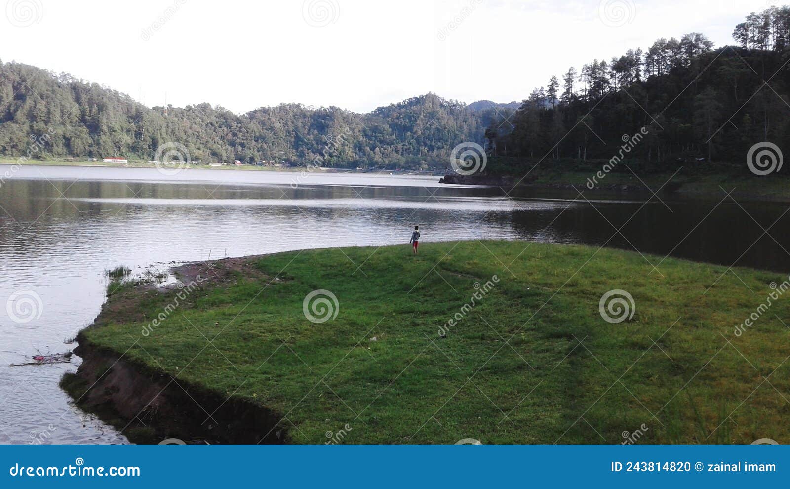 Beautiful lake ngebel stock photo. Image of green, painting - 243814820