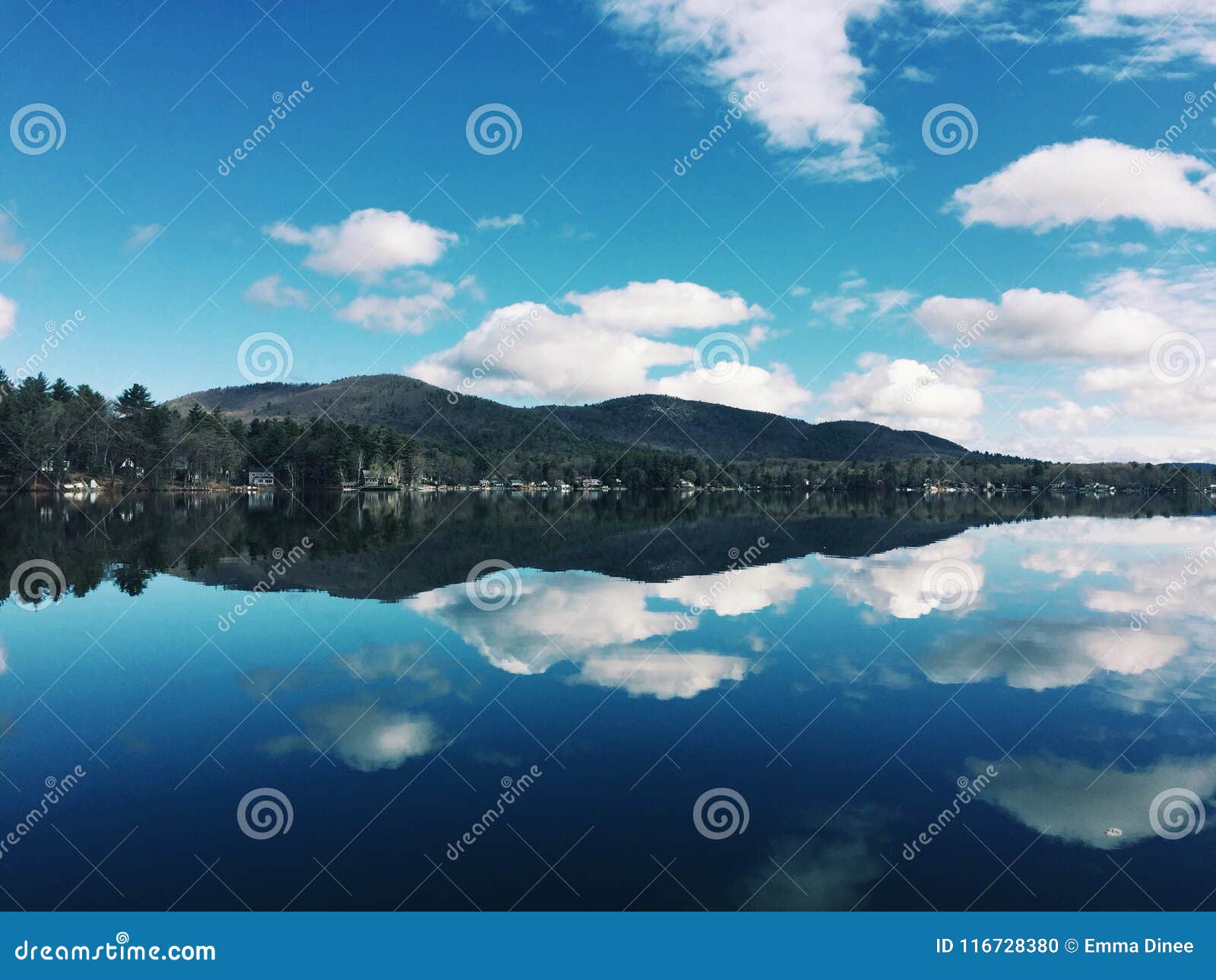 Beautiful Lake Reflection stock photo. Image of clouds - 116728380