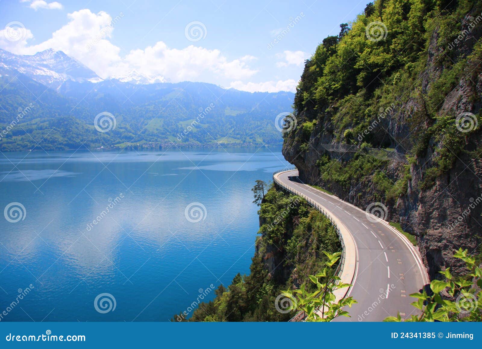 Beautiful Lake and Road stock image. Image of blue, niesen - 24341385