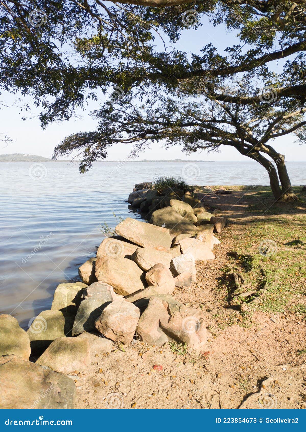 A Beautiful Lake with Rocks and Trees Stock Image - Image of wilderness ...
