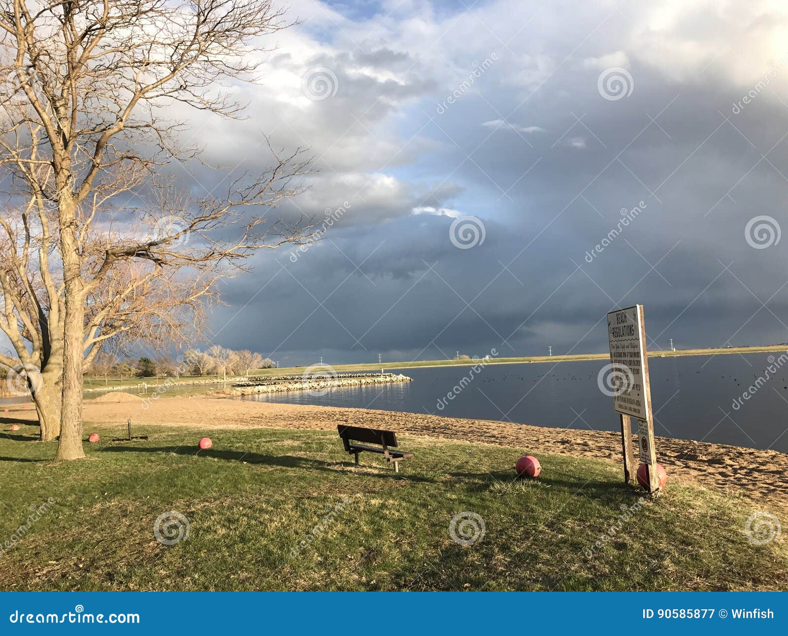 Beautiful lake side stock image. Image of seat, lake - 90585877