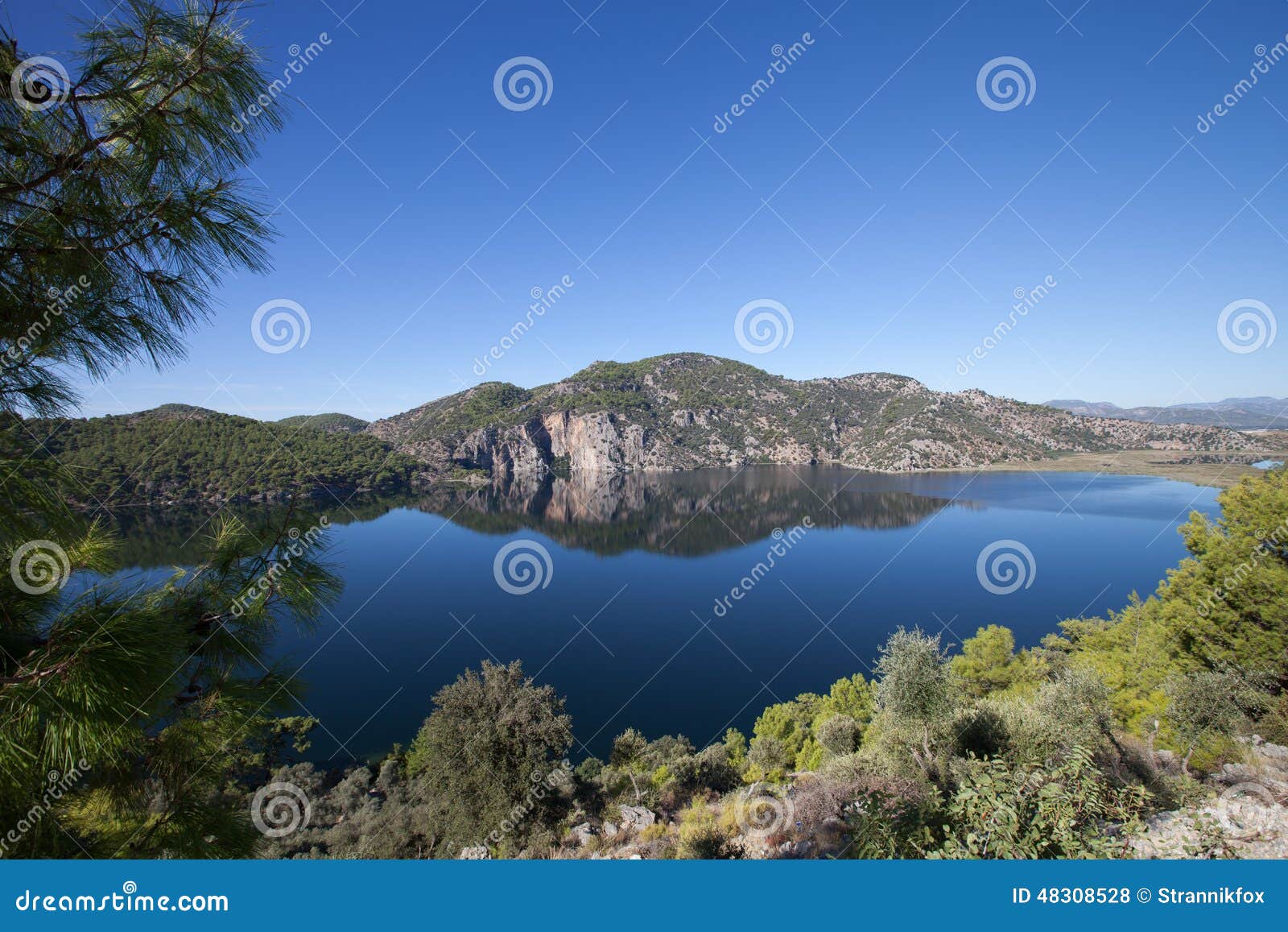 Beautiful Lake Surrounded by Mountains Stock Photo - Image of peak ...