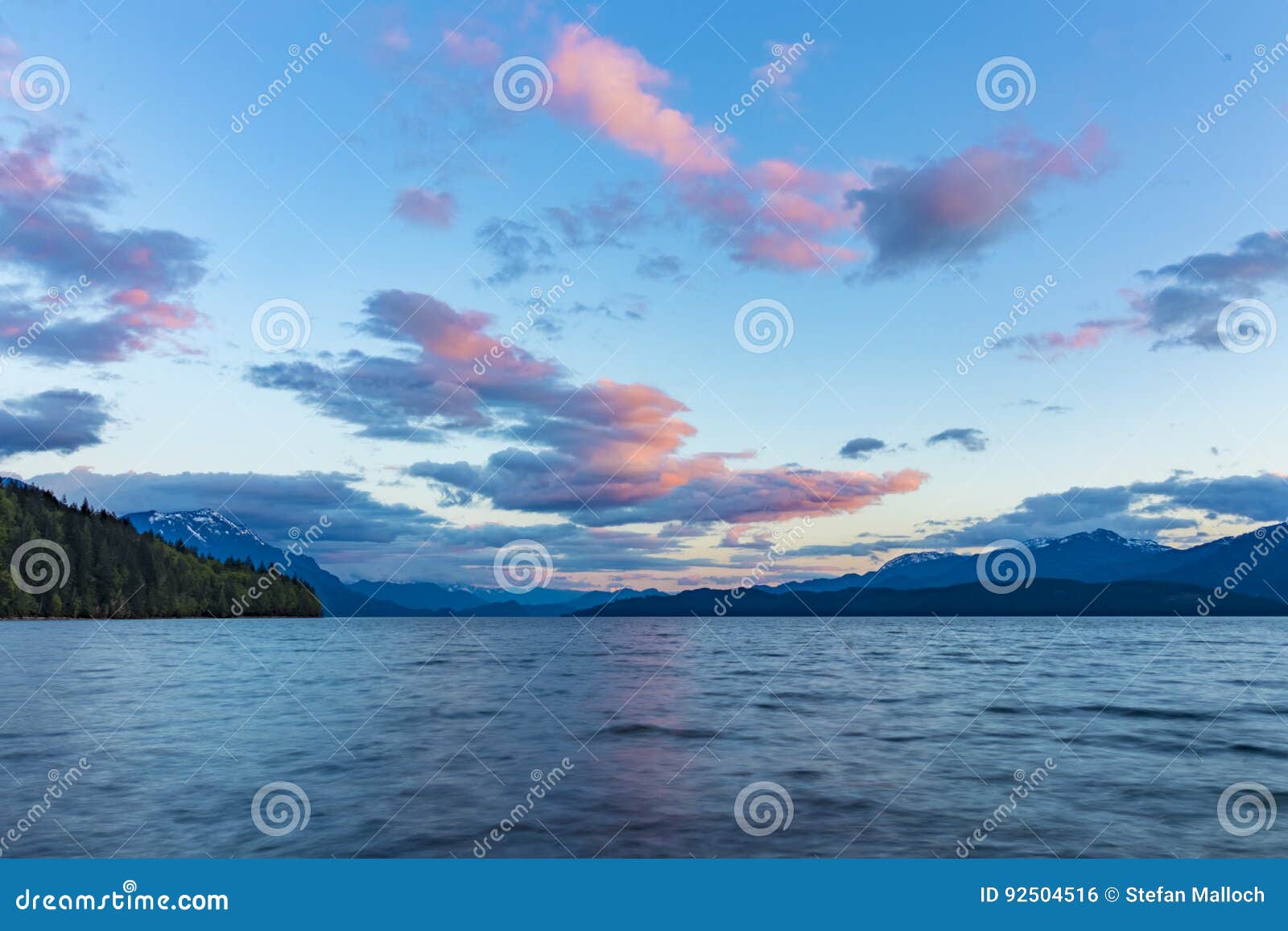 Beautiful Lake View at Sunset Stock Photo - Image of panorama ...