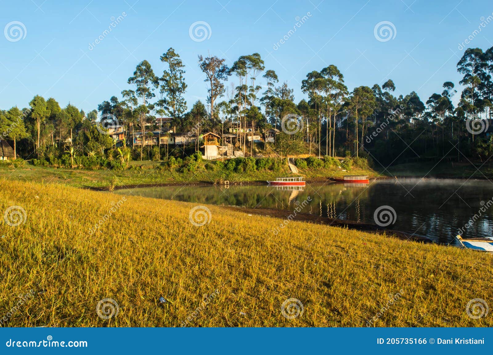 Beautiful Lakeside View in the Morning Stock Photo - Image of element ...