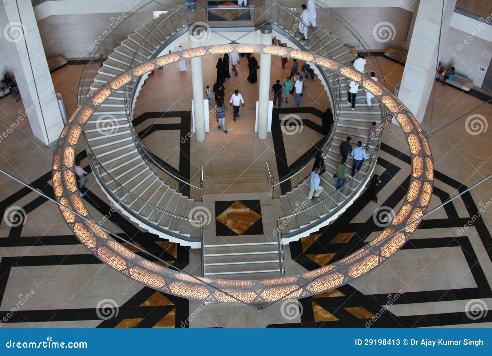 Beautiful Lamp and Stairs Inside Qatar Museum Editorial Stock Photo ...