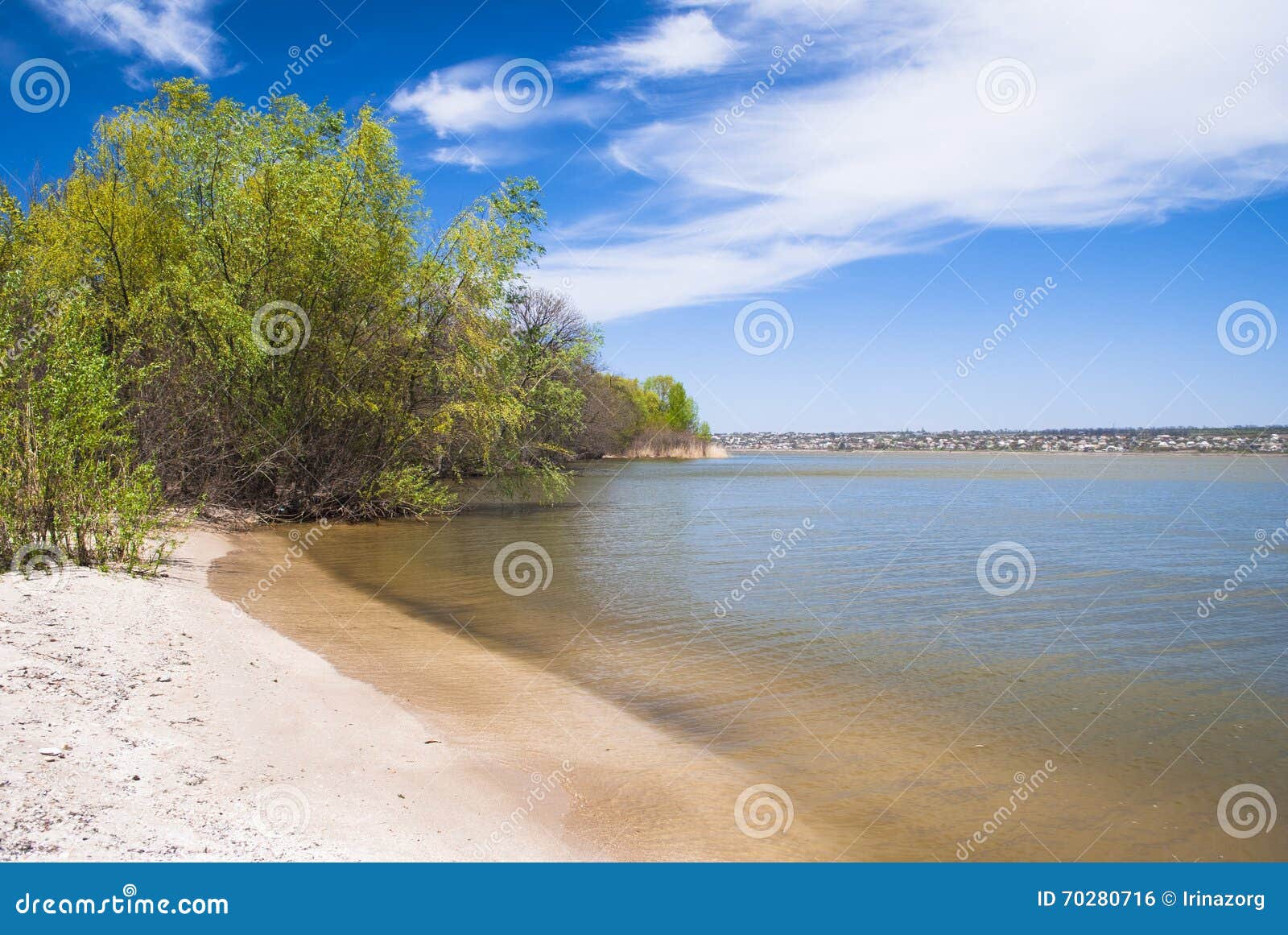Beautiful Landscape. Calm River, Sandy Beaches Stock Photo - Image of ...