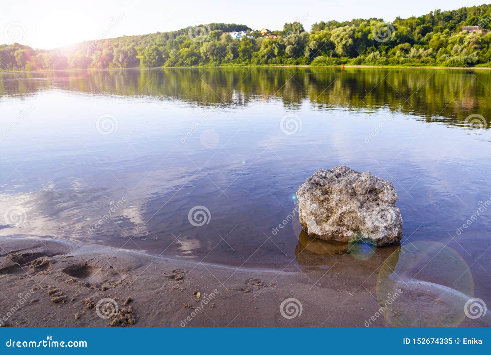 Beautiful Landscape with a Calm River Stock Image - Image of landscape ...