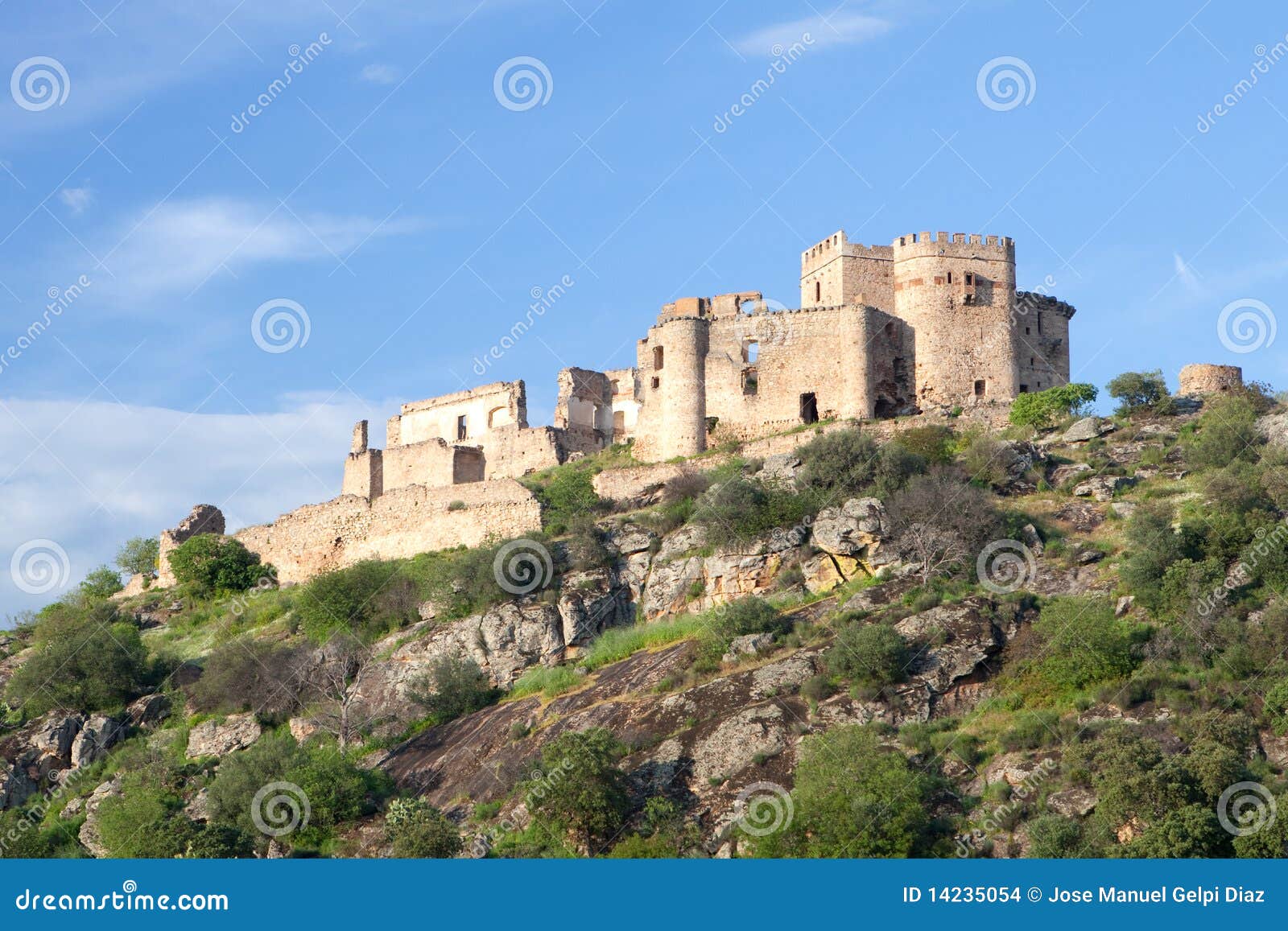 Beautiful Landscape with a Castle on a Hill Stock Photo - Image of ...
