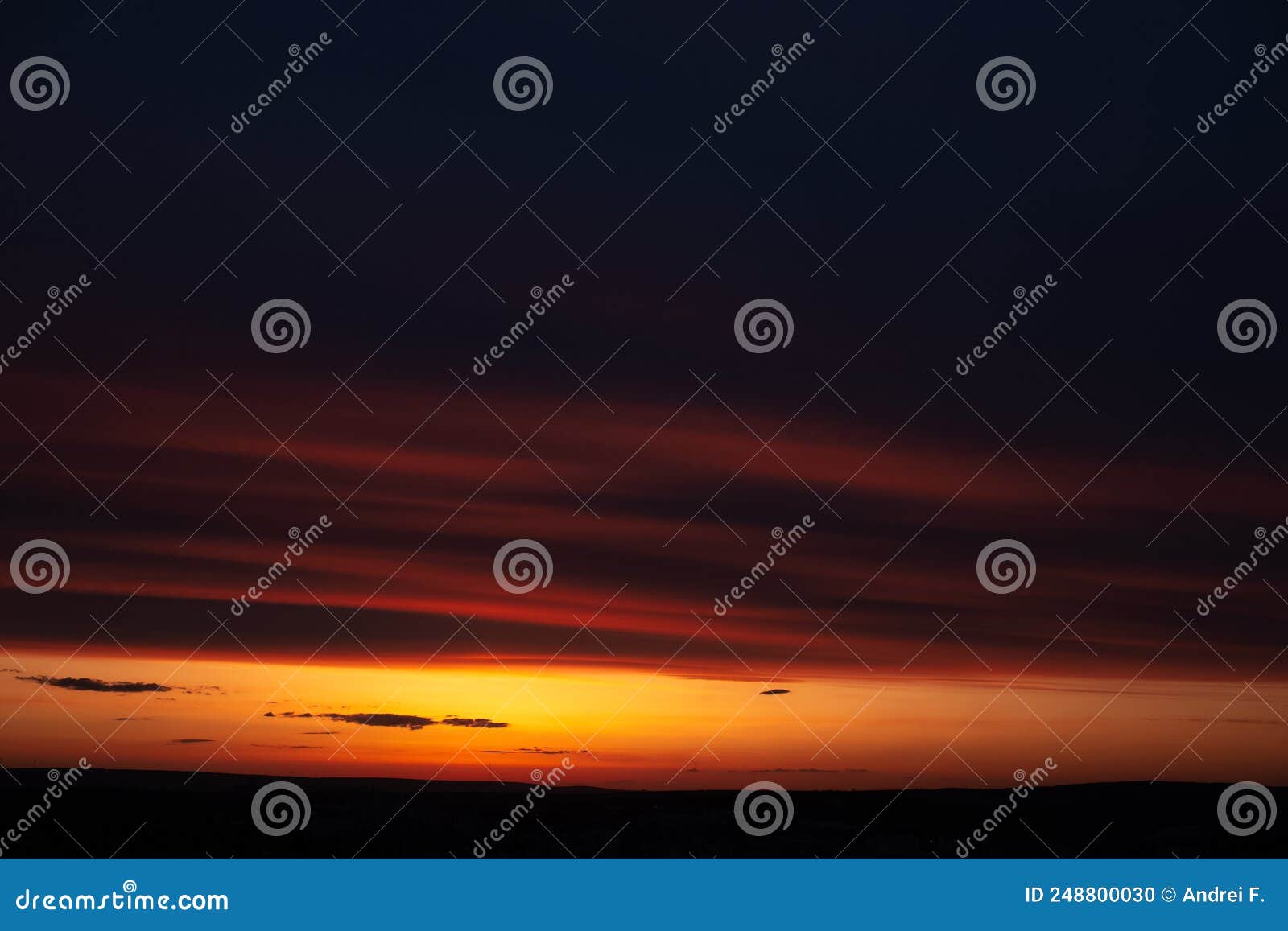 Beautiful Landscape of Colourful Sunset without Sun, with Dark Clouds ...