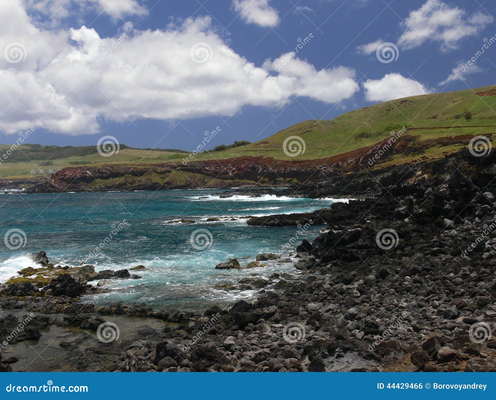 Beautiful Landscape and Deep Blue Pacific Ocean Stock Photo - Image of ...