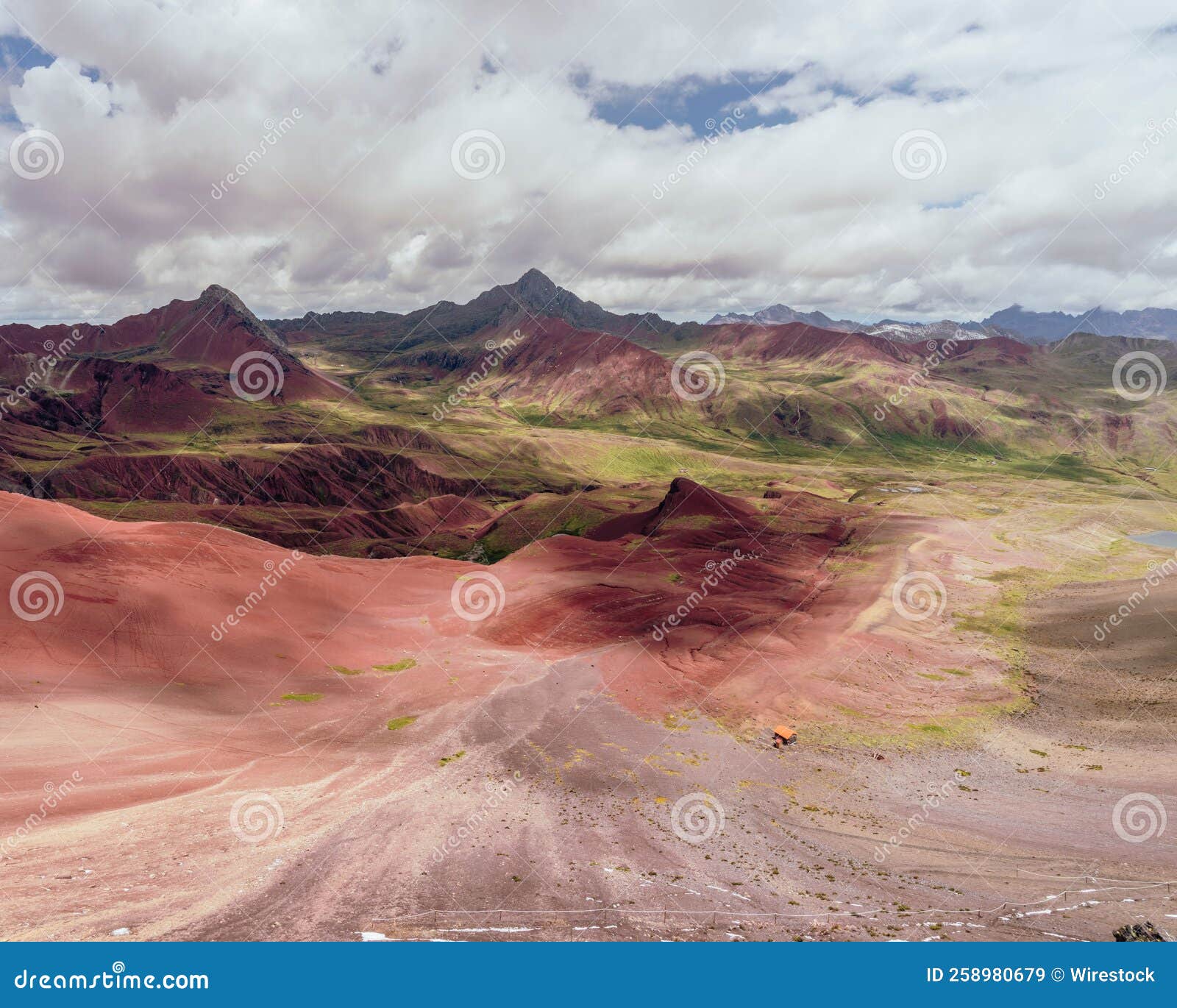 Beautiful Landscape of a Deep Valley Surrounded by Red Mountains Stock ...