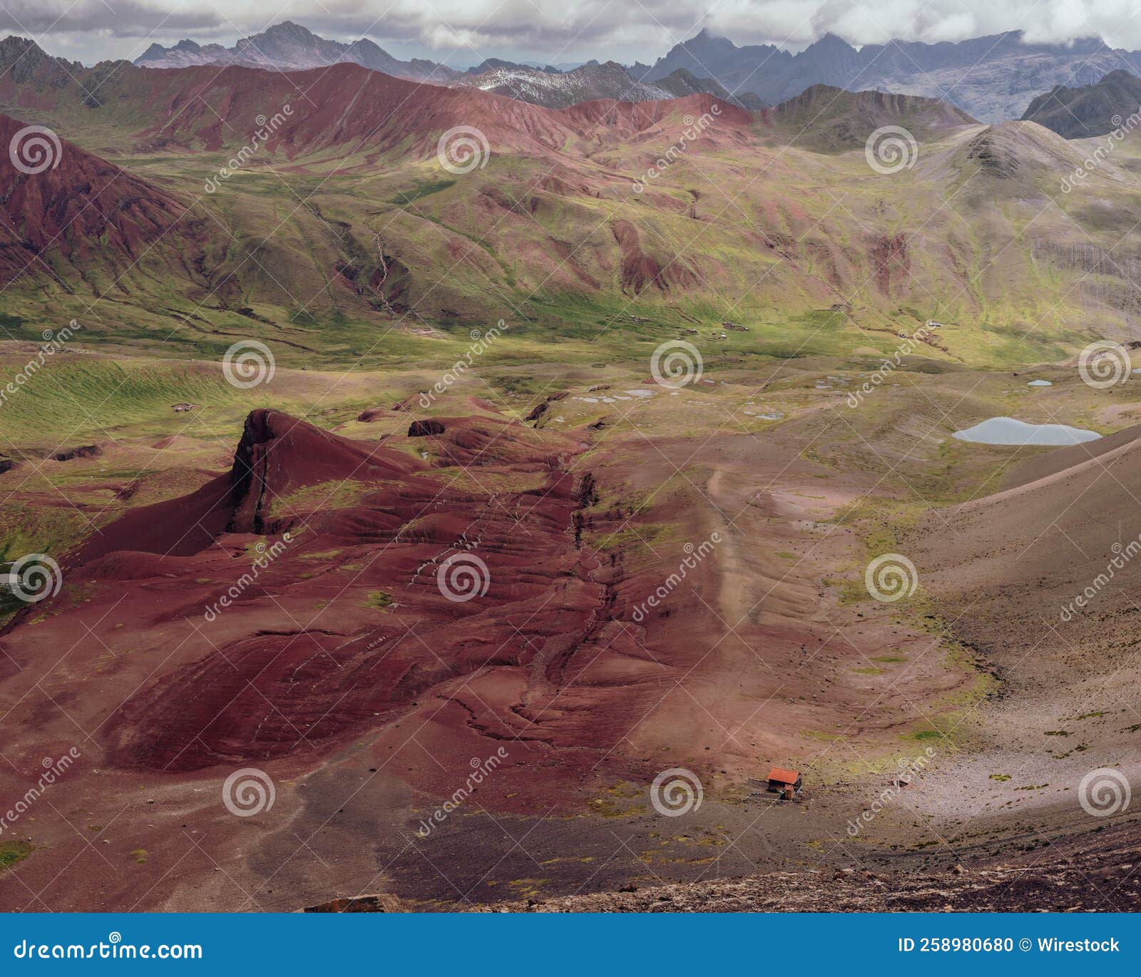 Beautiful Landscape of a Deep Valley Surrounded by Red Mountains Stock ...