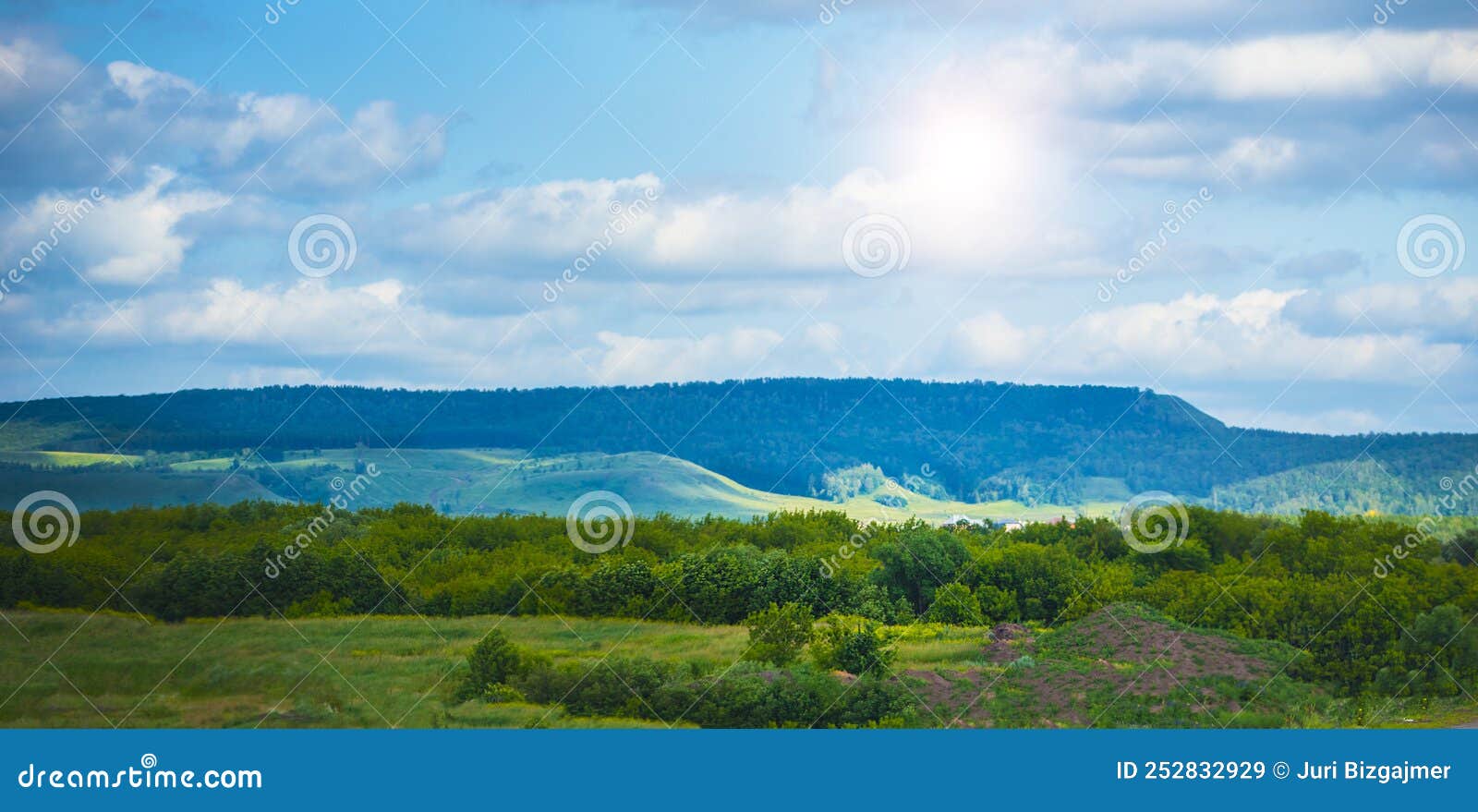 Beautiful Landscape with Forest, Plains and Mountains Stock Image ...