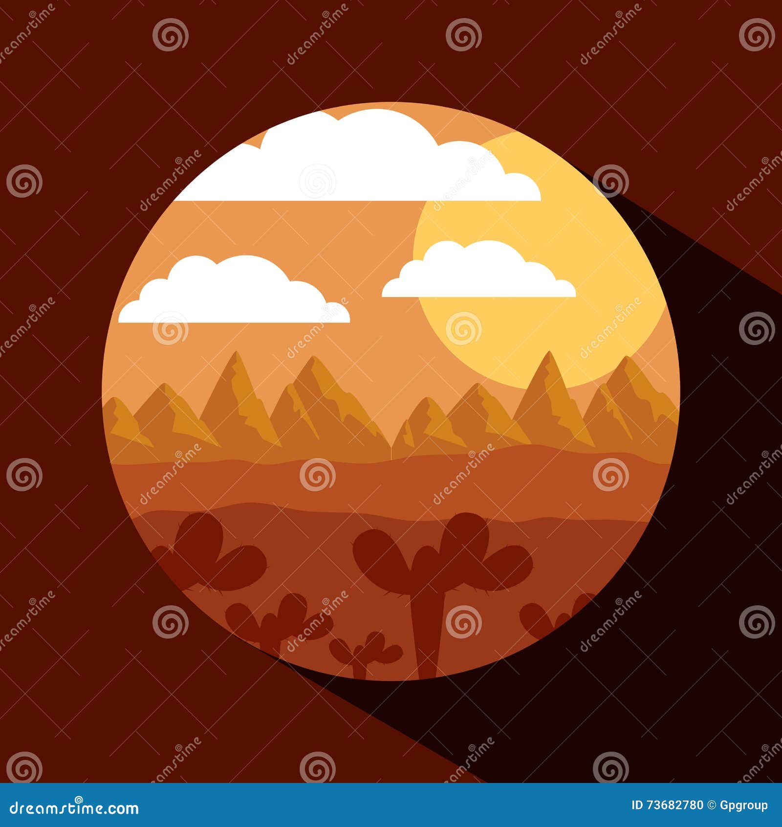 Beautiful Landscape Frame Design Stock Vector - Illustration of ...