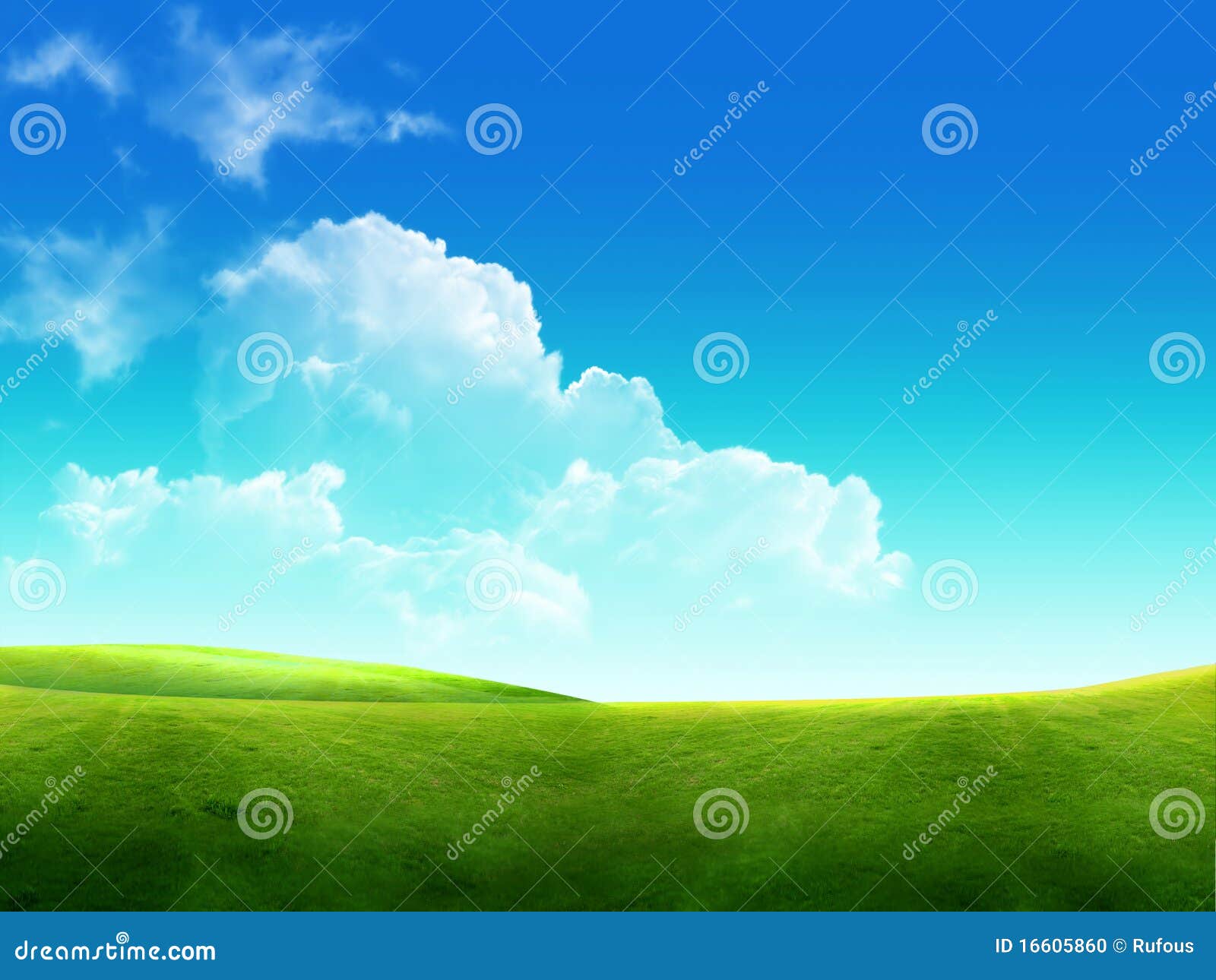 Beautiful Landscape, Green Grass, Blue Sky Stock Photo - Image of ...