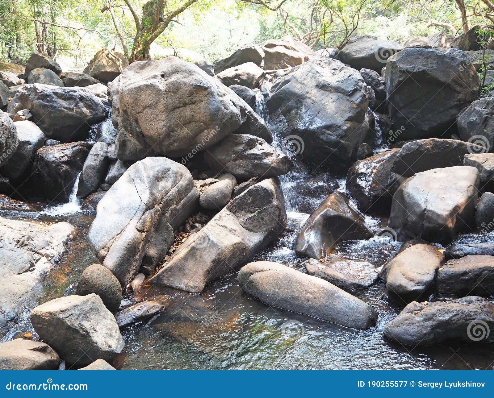 Beautiful Landscape with Huge Boulders through Which the River Flows ...